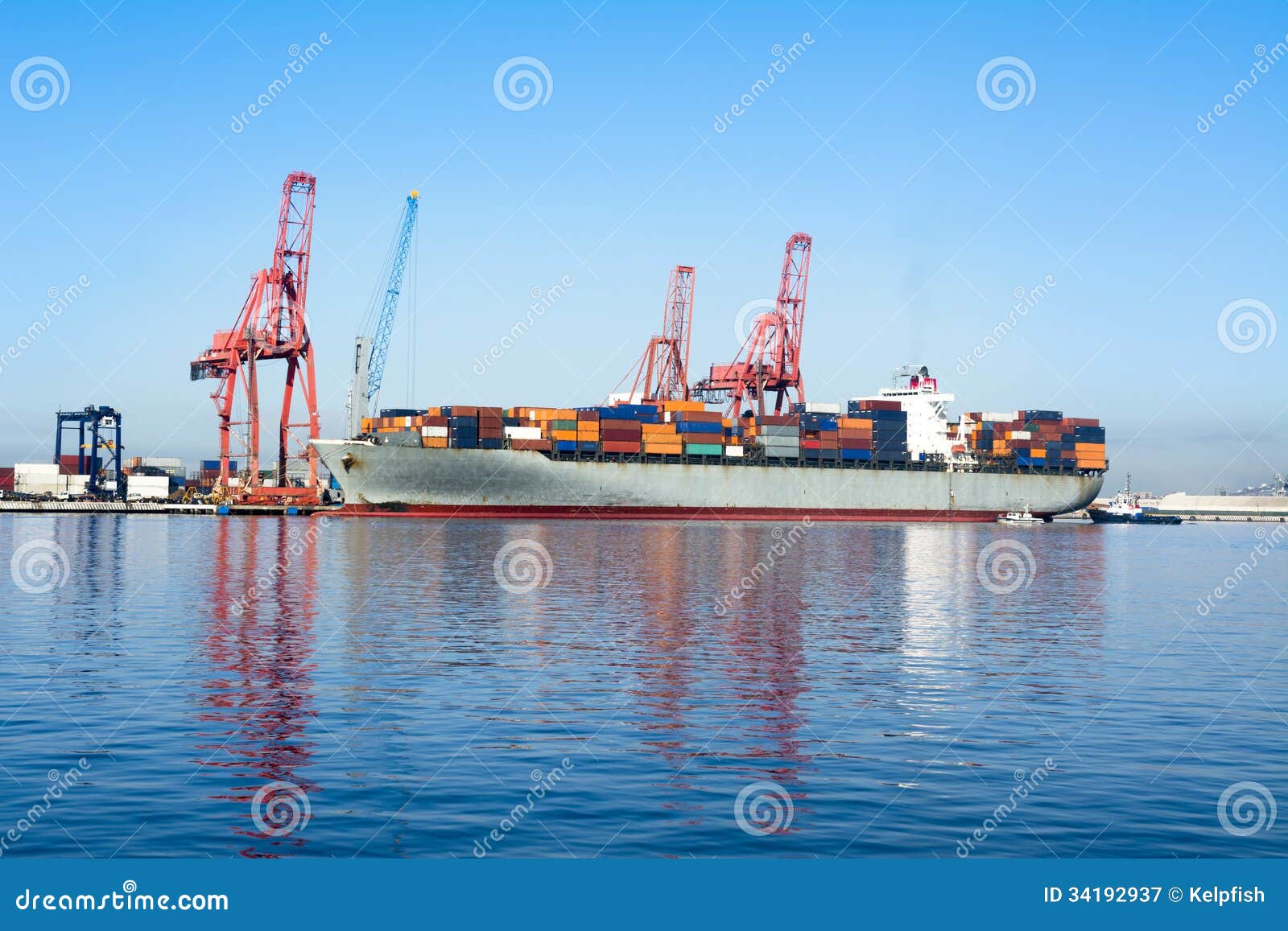 Cargo freighter stock image. Image of industrial, colorful - 34192937