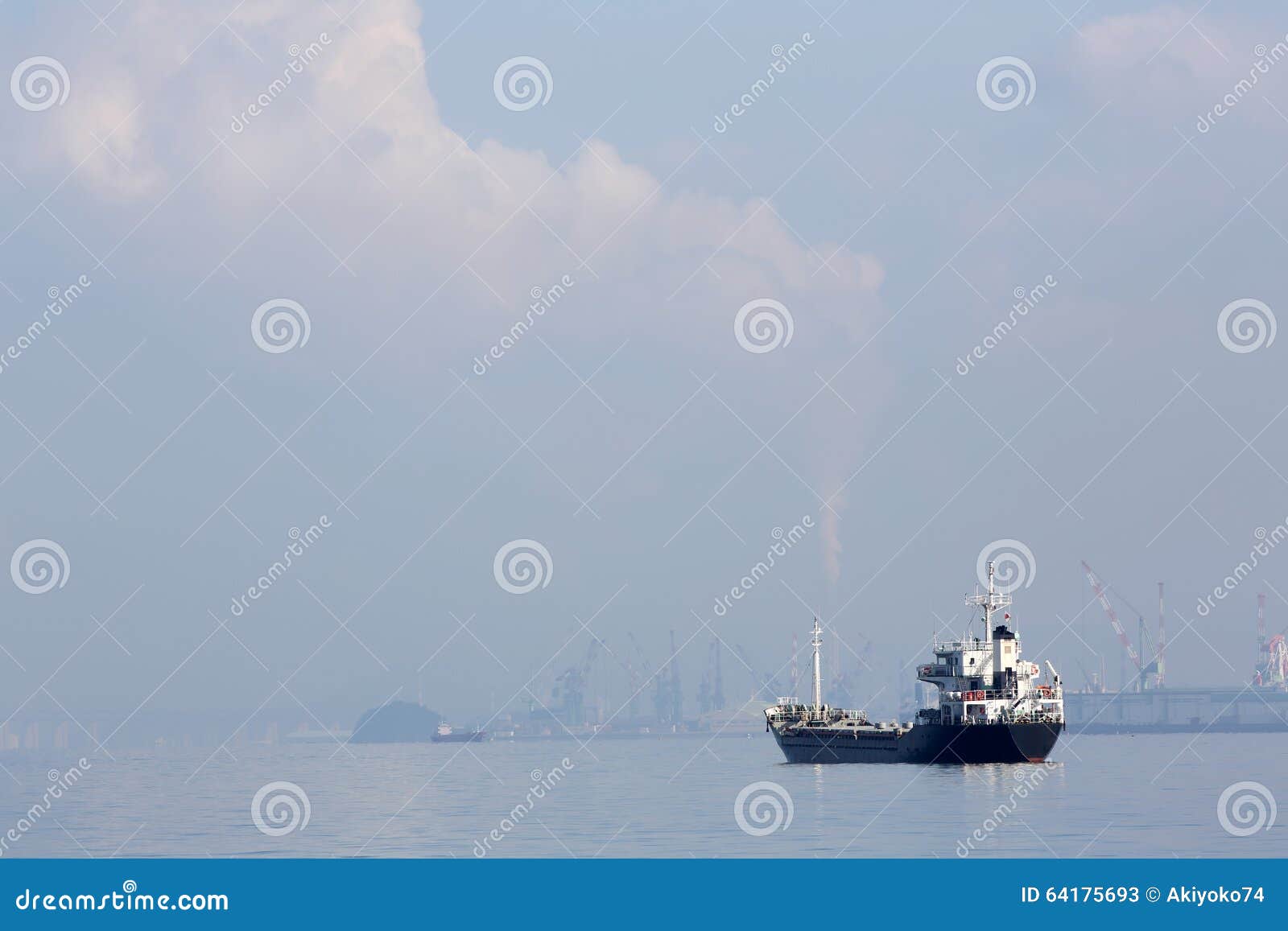 Cargo freighter ship stock image. Image of location, asian - 64175693