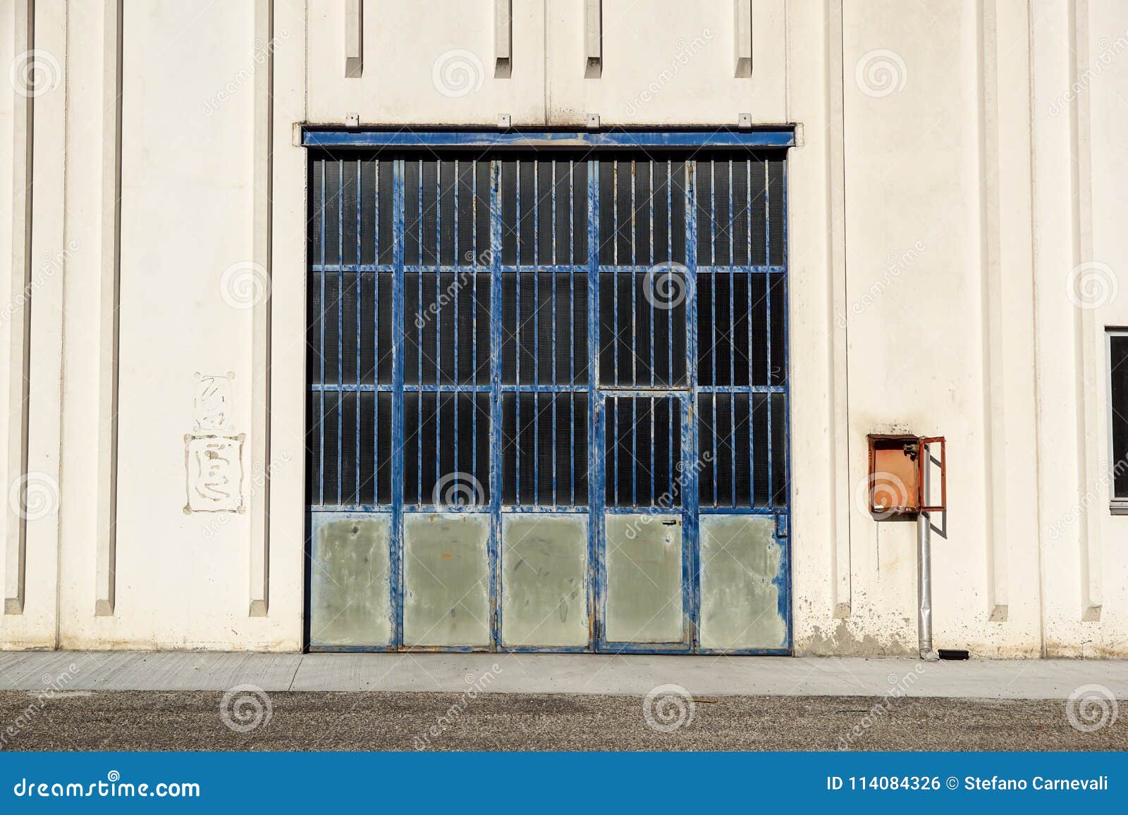 Cargo Gate of Industrial Warehouse. Industrial Door. View on the One ...