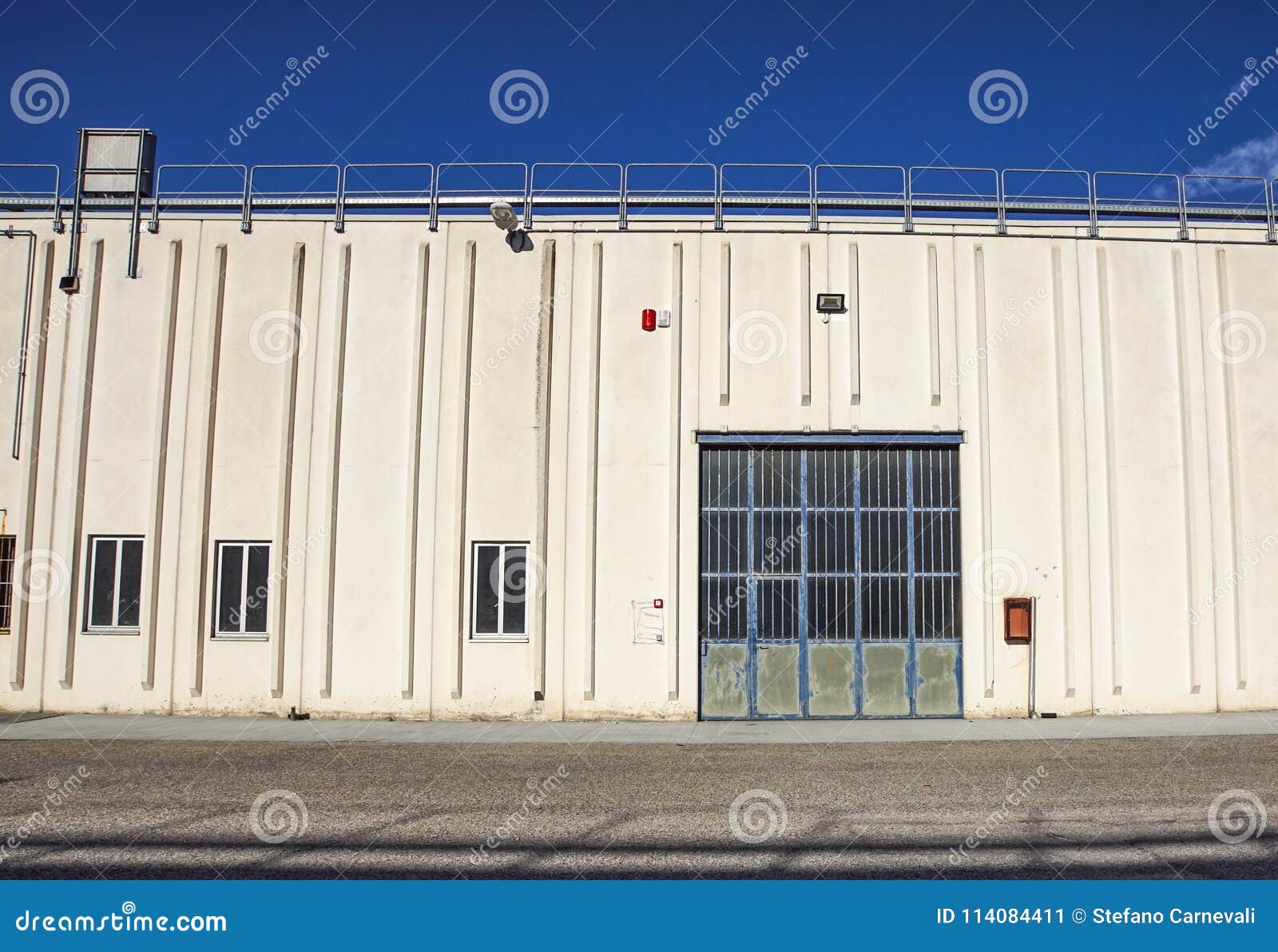 Cargo Gate of Industrial Warehouse. Industrial Door. View on the One ...