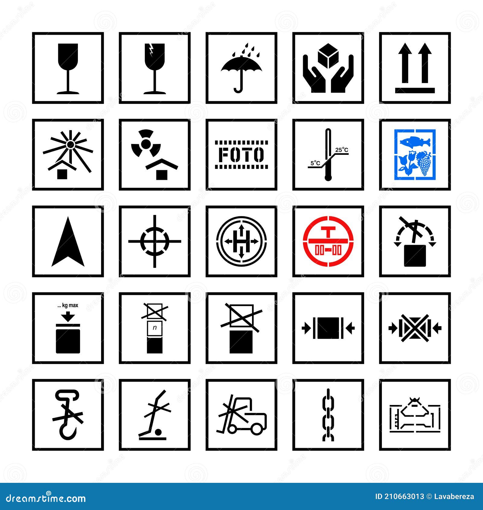 Package Marking Vector Set 50 Pcs Official ISO 7000 Package Handling ...