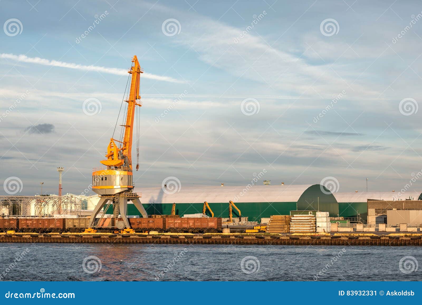 Cargo Handling in the Port. Stock Image - Image of industry, conveyor ...