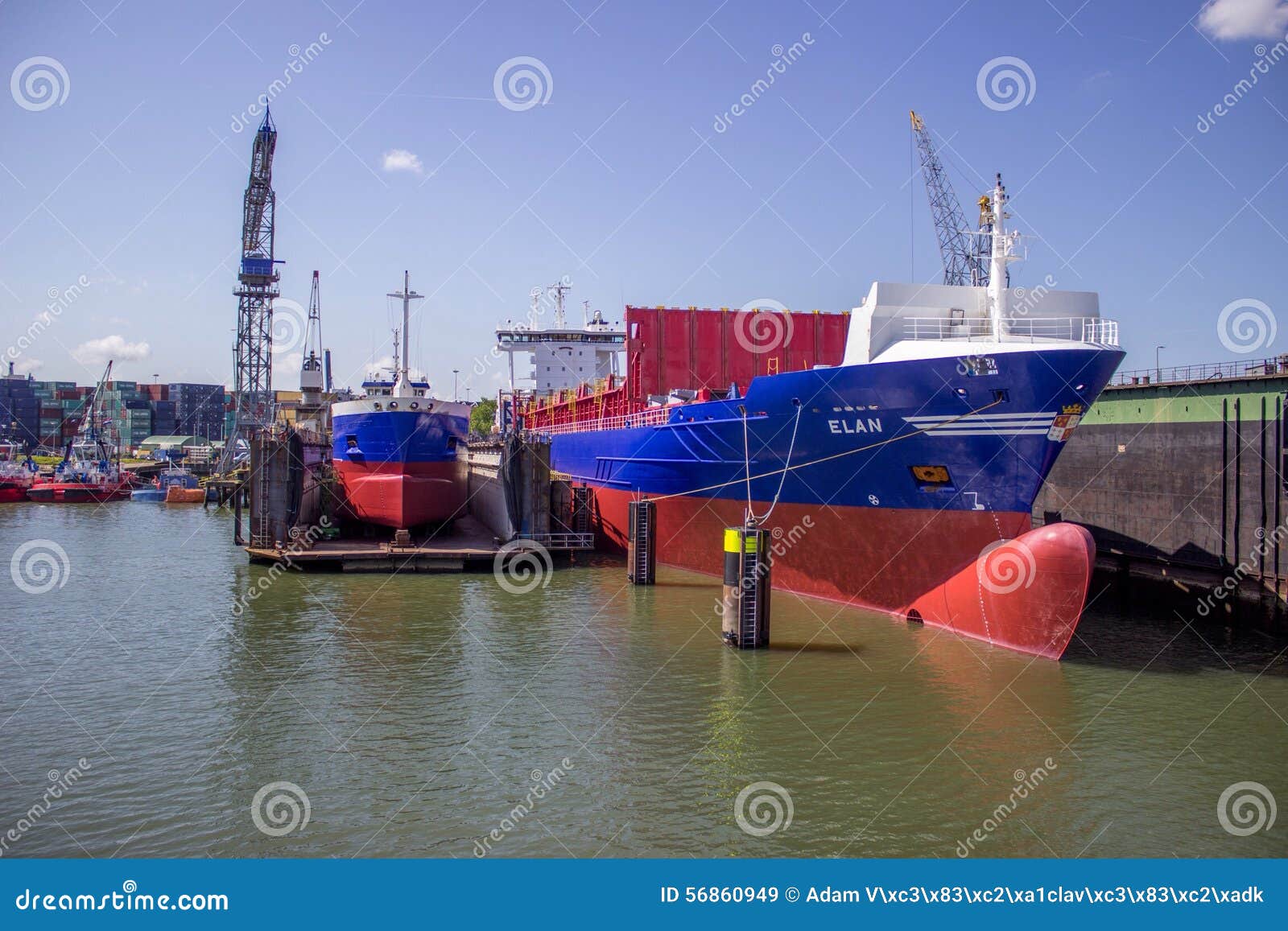 Cargo harbor editorial stock image. Image of blue, dutch - 56860949