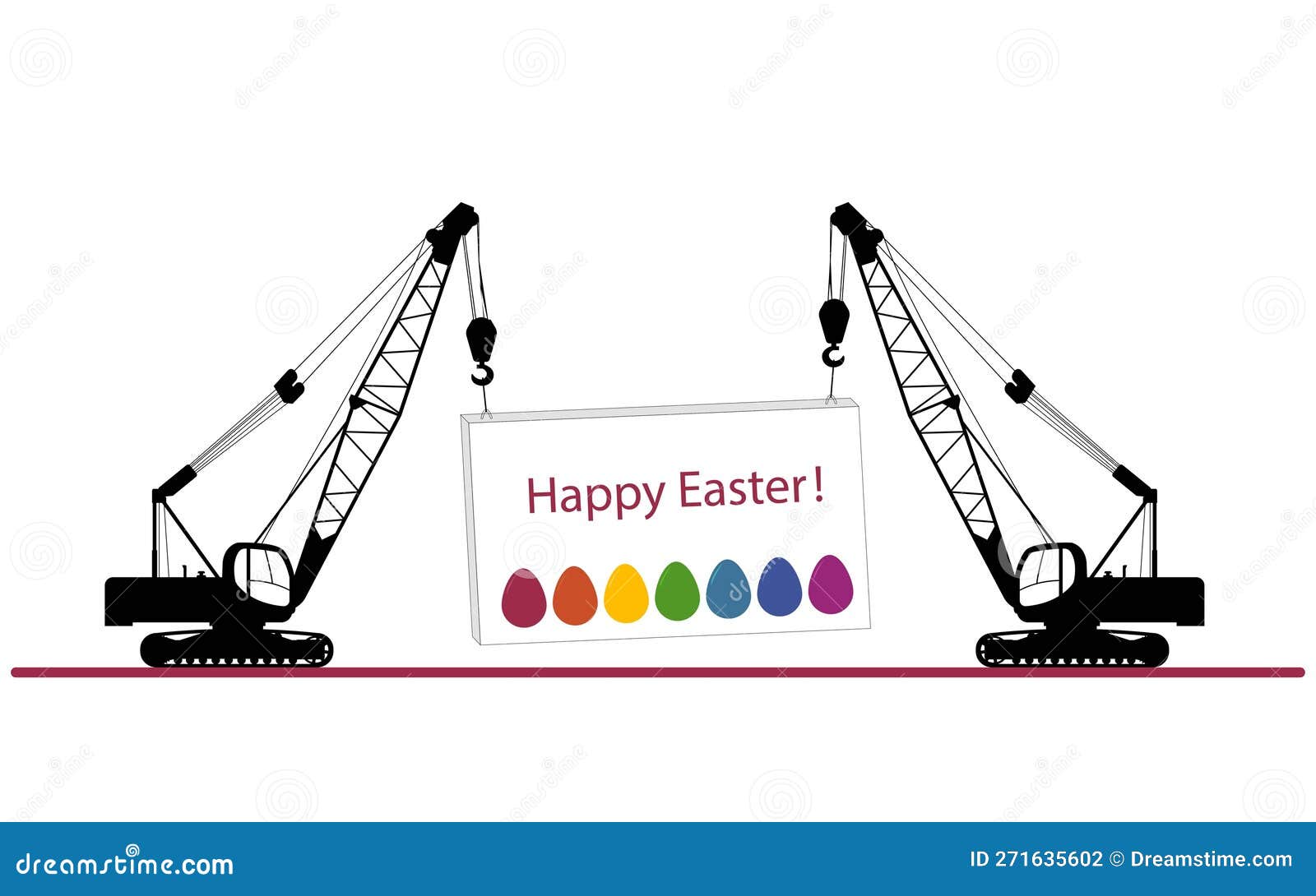 The Cargo is Held by Two Self-propelled Construction Cranes. Happy ...