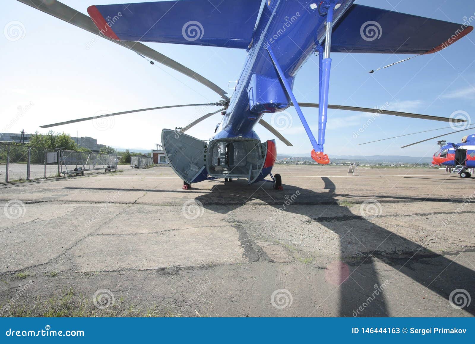 Cargo helicopter fuselage stock image. Image of aviation - 146444163