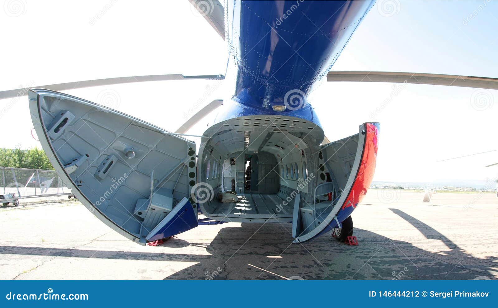 Cargo helicopter fuselage stock photo. Image of equipment - 146444212