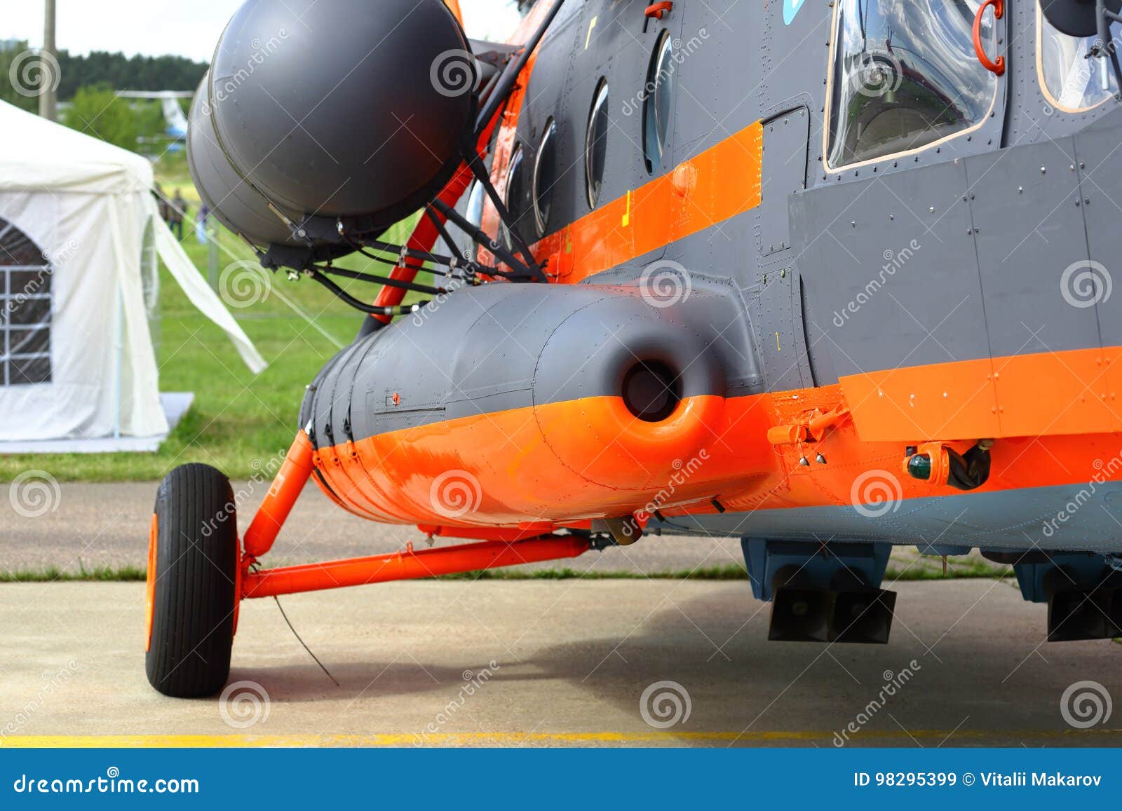 A Cargo Helicopter on the Ground Closeup Stock Image - Image of ...