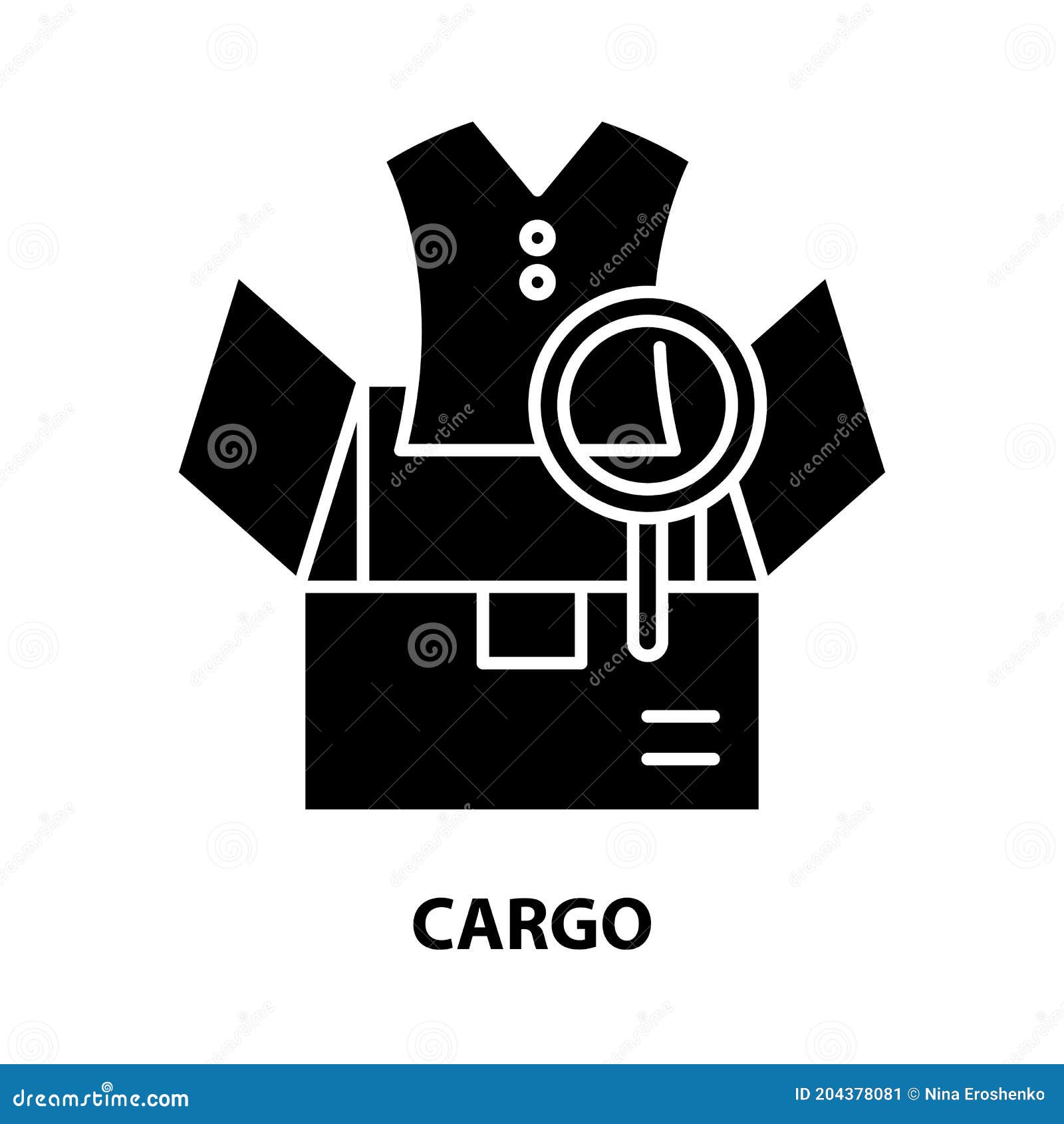 Cargo Icon, Black Vector Sign with Editable Strokes, Concept ...