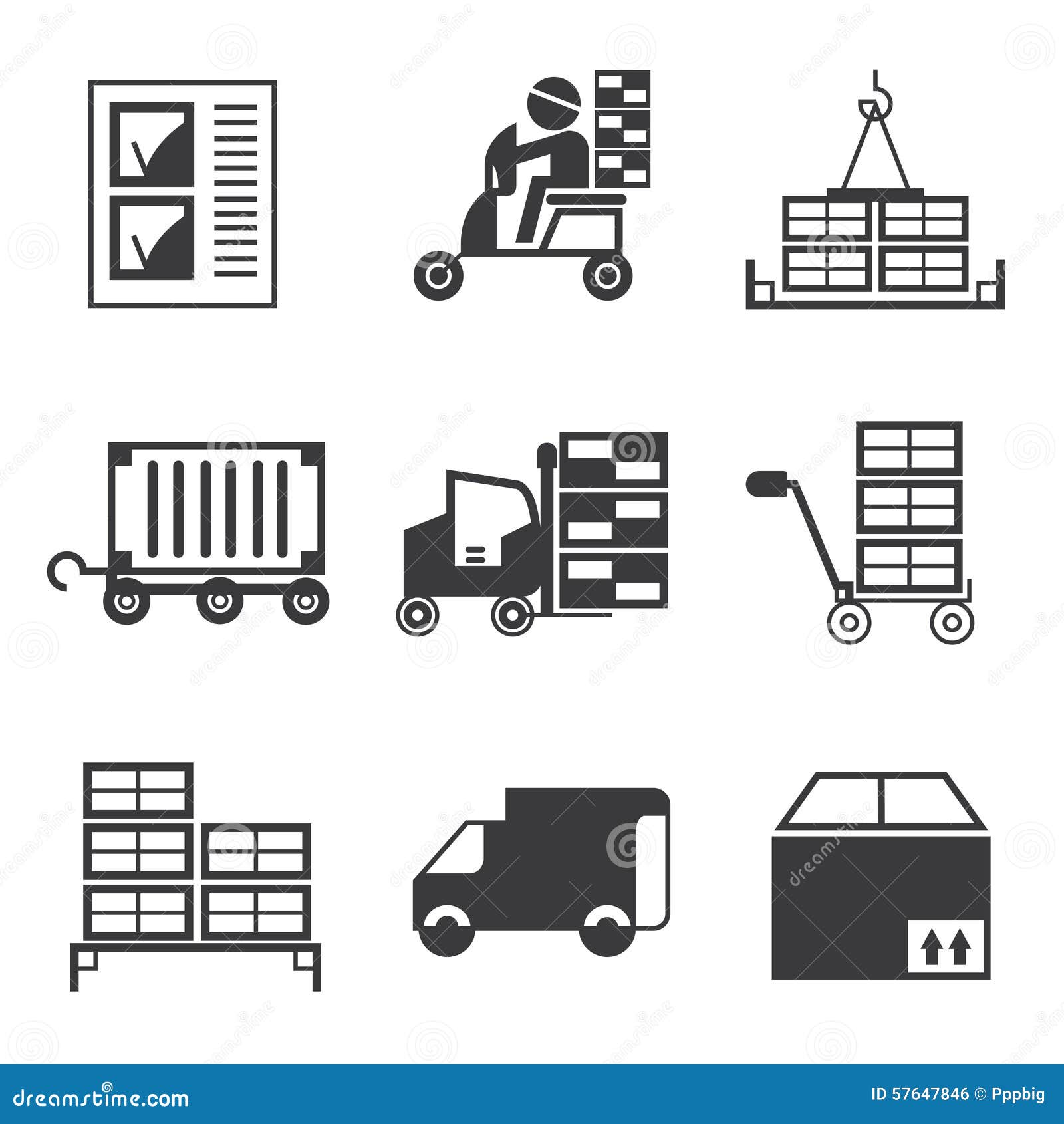 Cargo icons stock illustration. Illustration of icons - 57647846