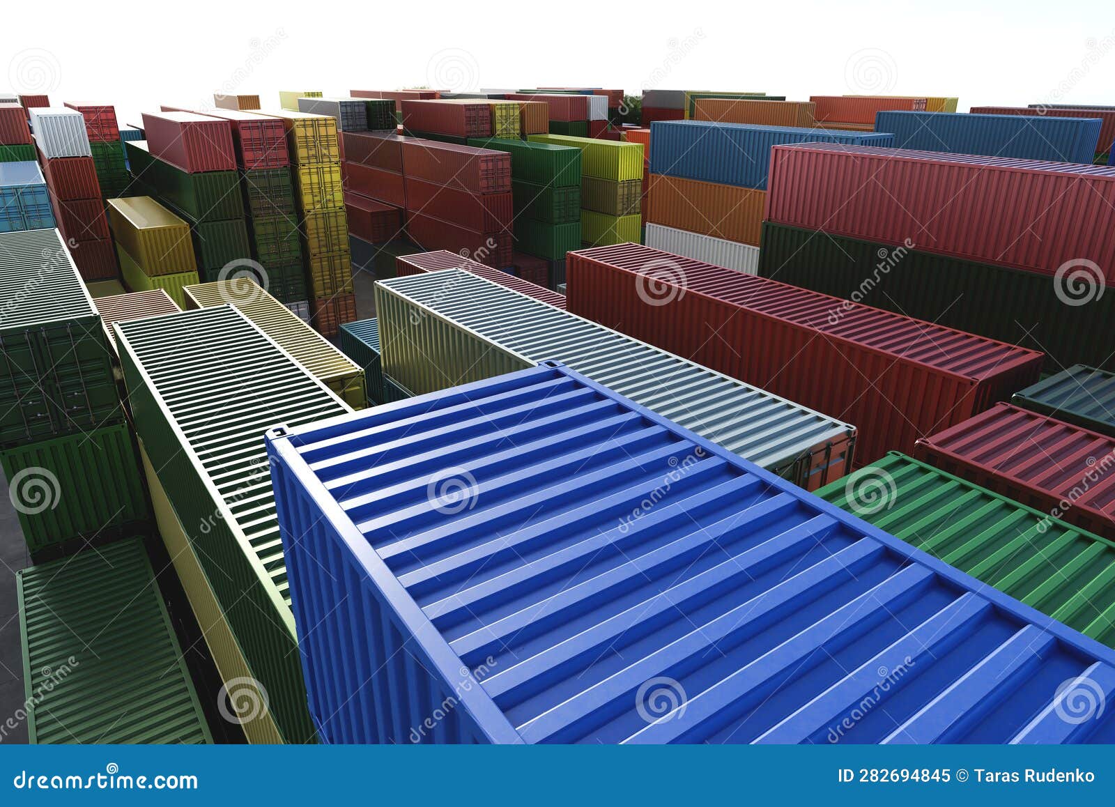 Cargo Industrial Containers Top View Stock Illustration - Illustration ...