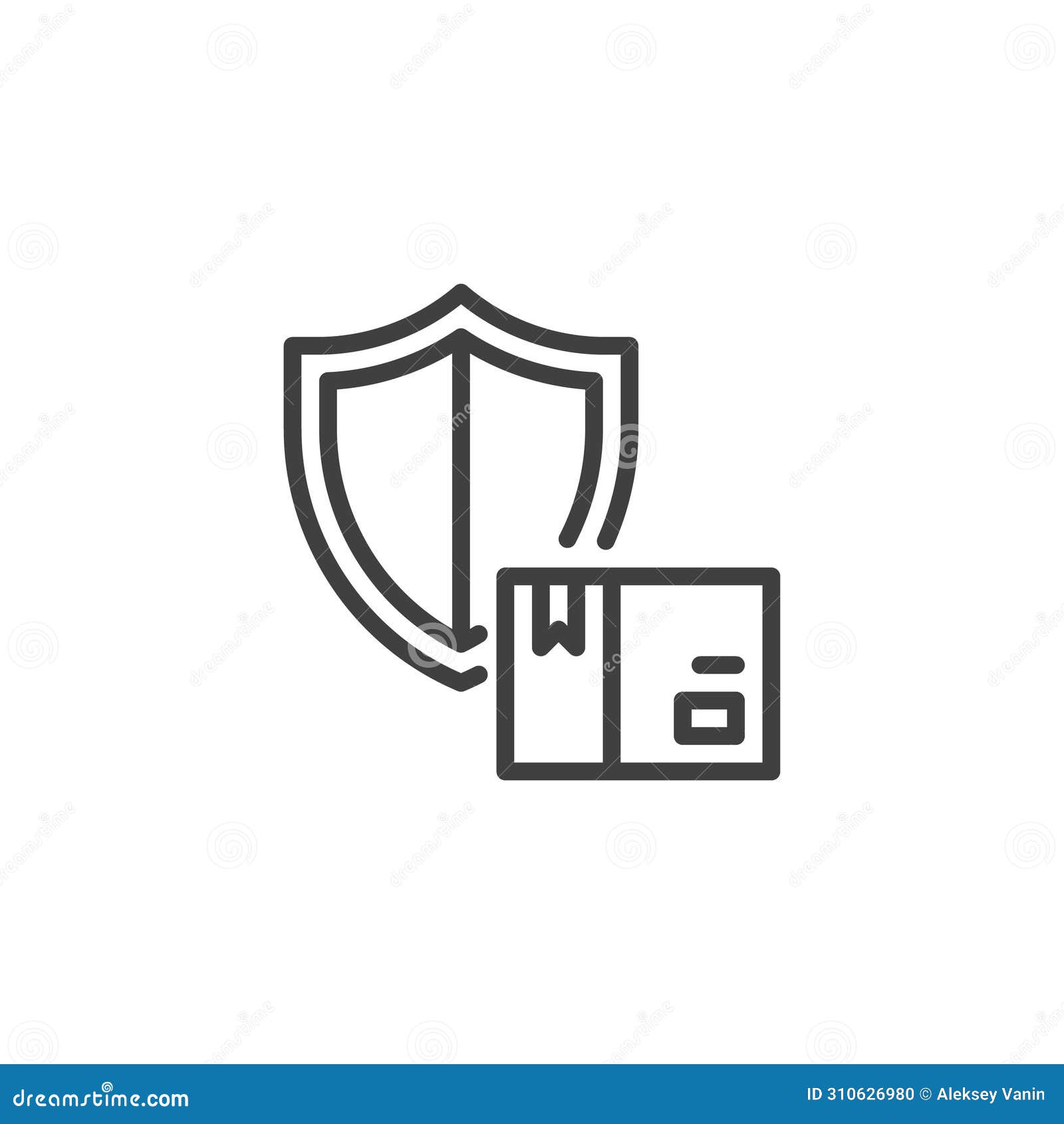 Cargo Insurance line icon stock illustration. Illustration of shield ...