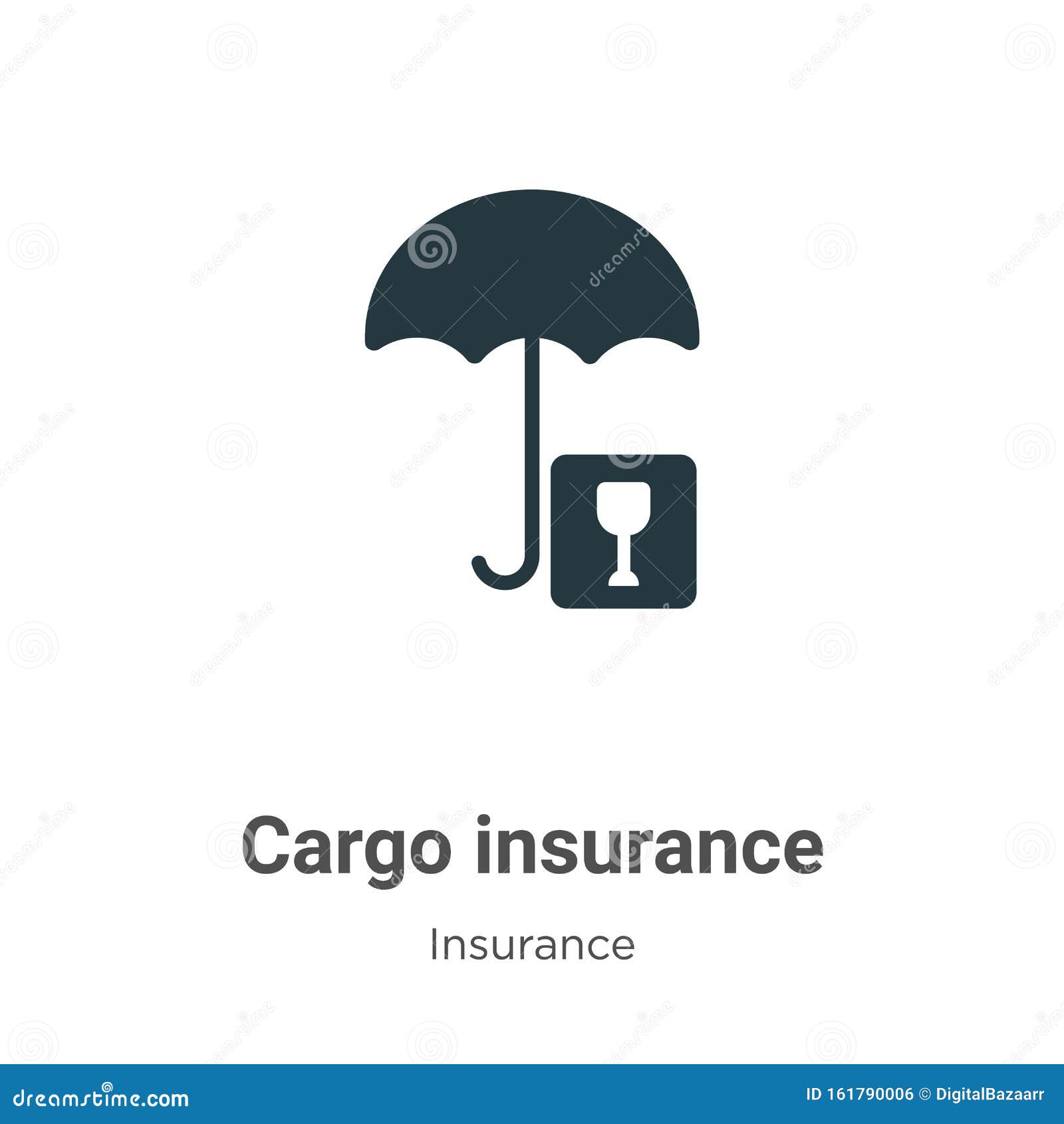 Cargo Insurance Vector Icon on White Background. Flat Vector Cargo ...