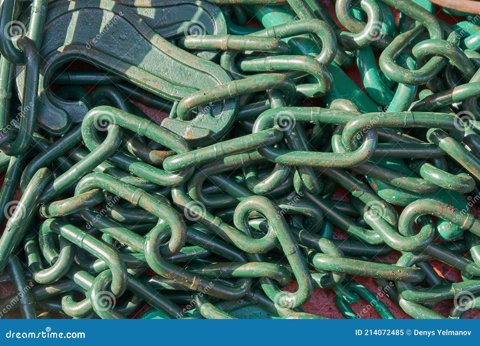 Cargo Lashing Chains on Deck of Merchant Cargo Ship Stock Image - Image ...