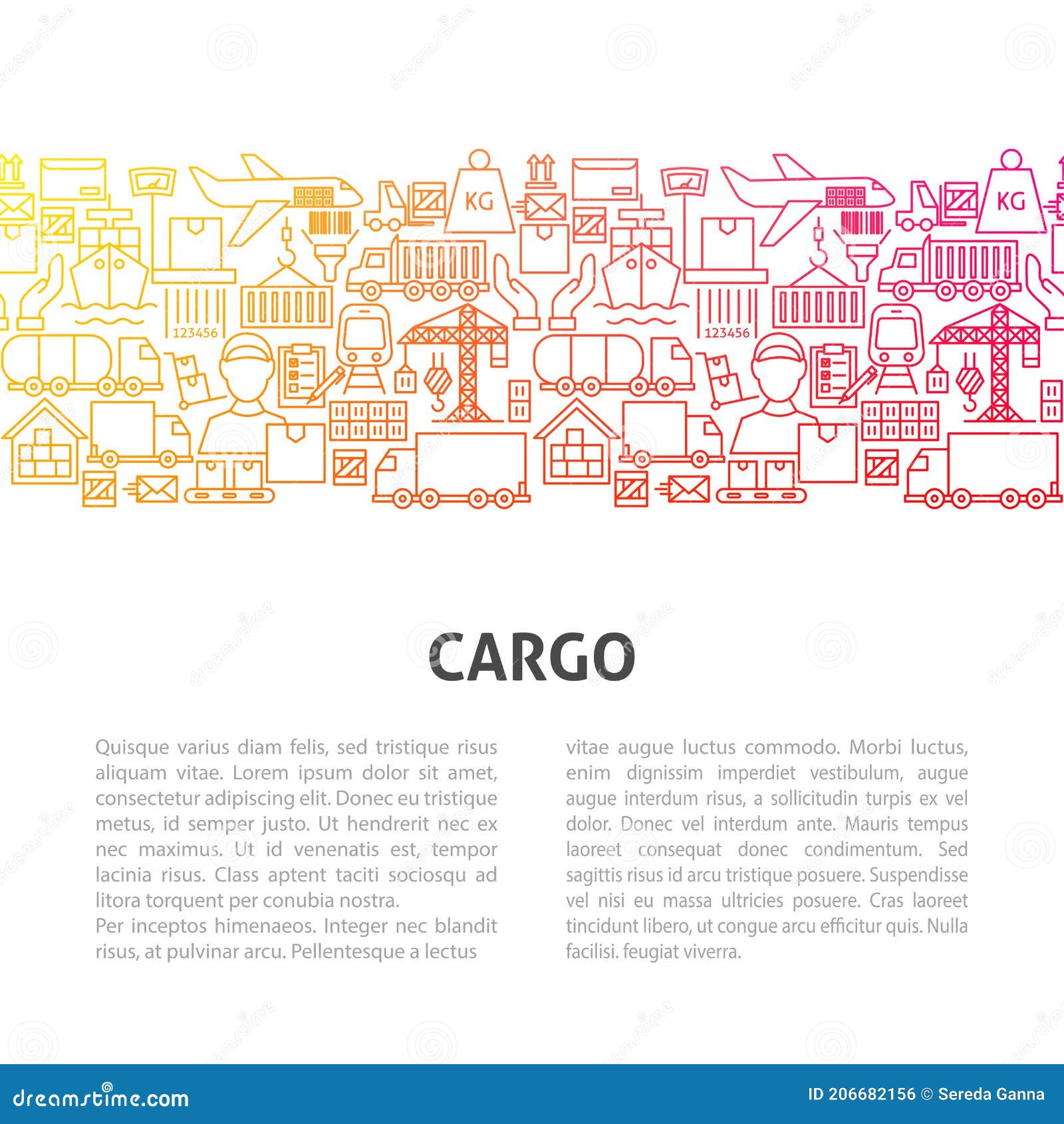 Cargo Line SIGNED Icon Set, Delivery Symbols Collection, Vector ...