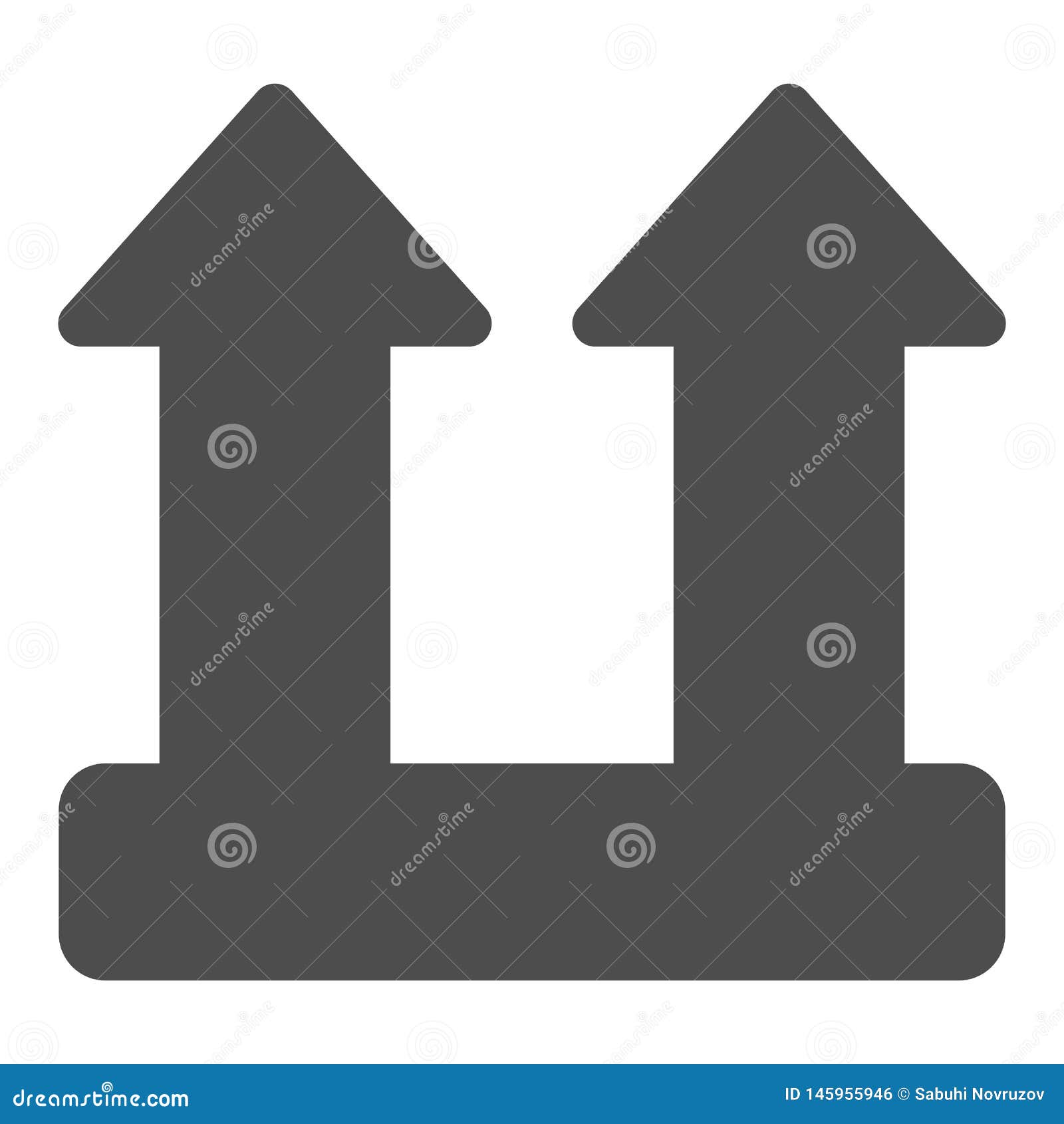 Cargo Load Sign Solid Icon. Load Arrow Symbol Vector Illustration ...