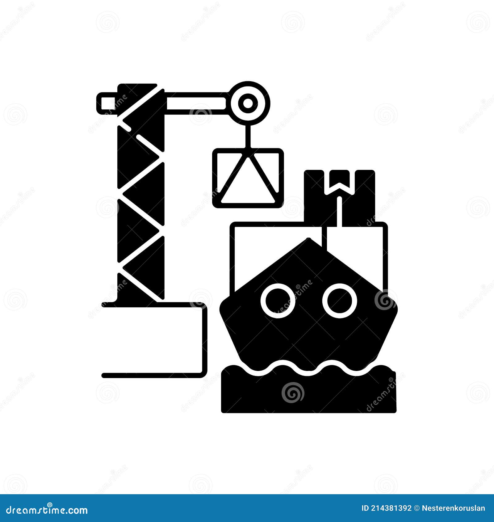 Cargo Loading Black Linear Icon Stock Vector - Illustration of ...