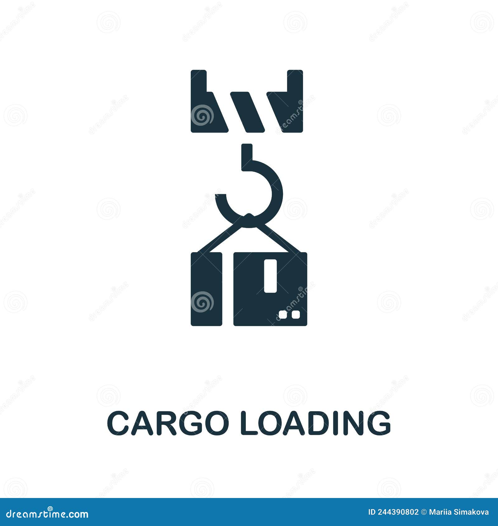 Cargo Loading Icon. Monochrome Simple Cargo Loading Icon for Templates ...