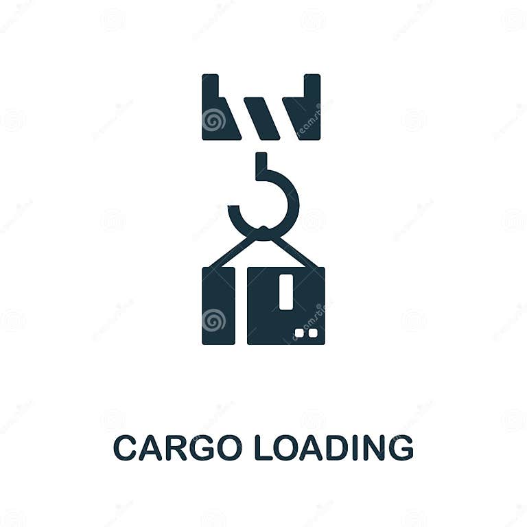 Cargo Loading Icon. Monochrome Simple Cargo Loading Icon for Templates ...