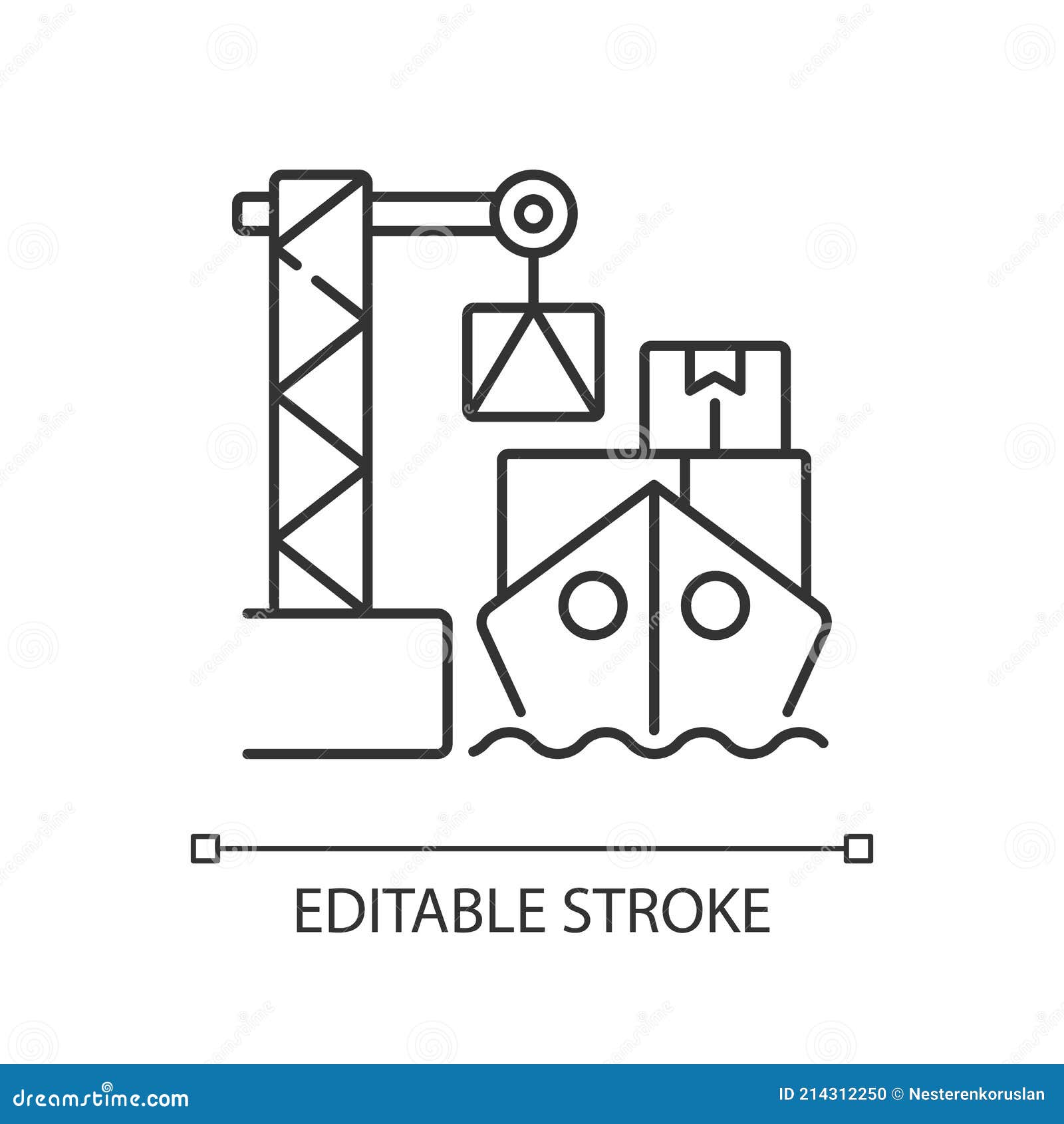 Cargo loading linear icon stock vector. Illustration of export - 214312250