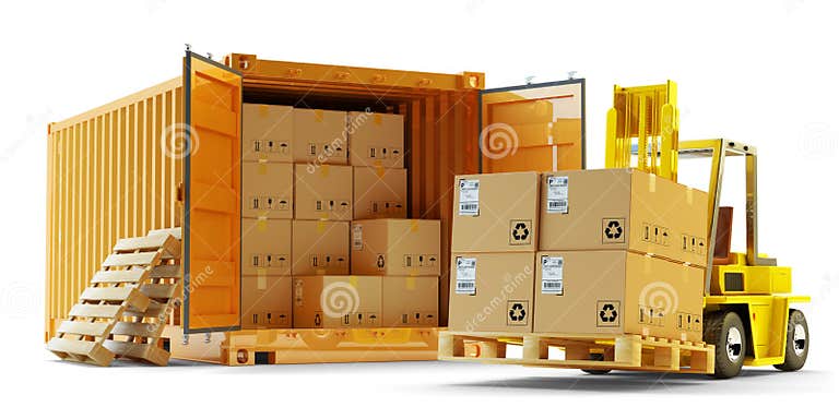 Cargo Loading Operation, Shipment, Delivery, Logistics and Freight ...