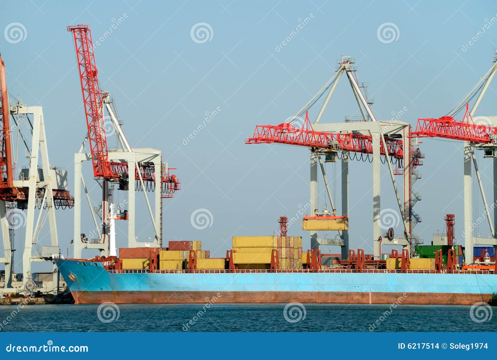 Cargo loading in port stock photo. Image of harbor, european - 6217514