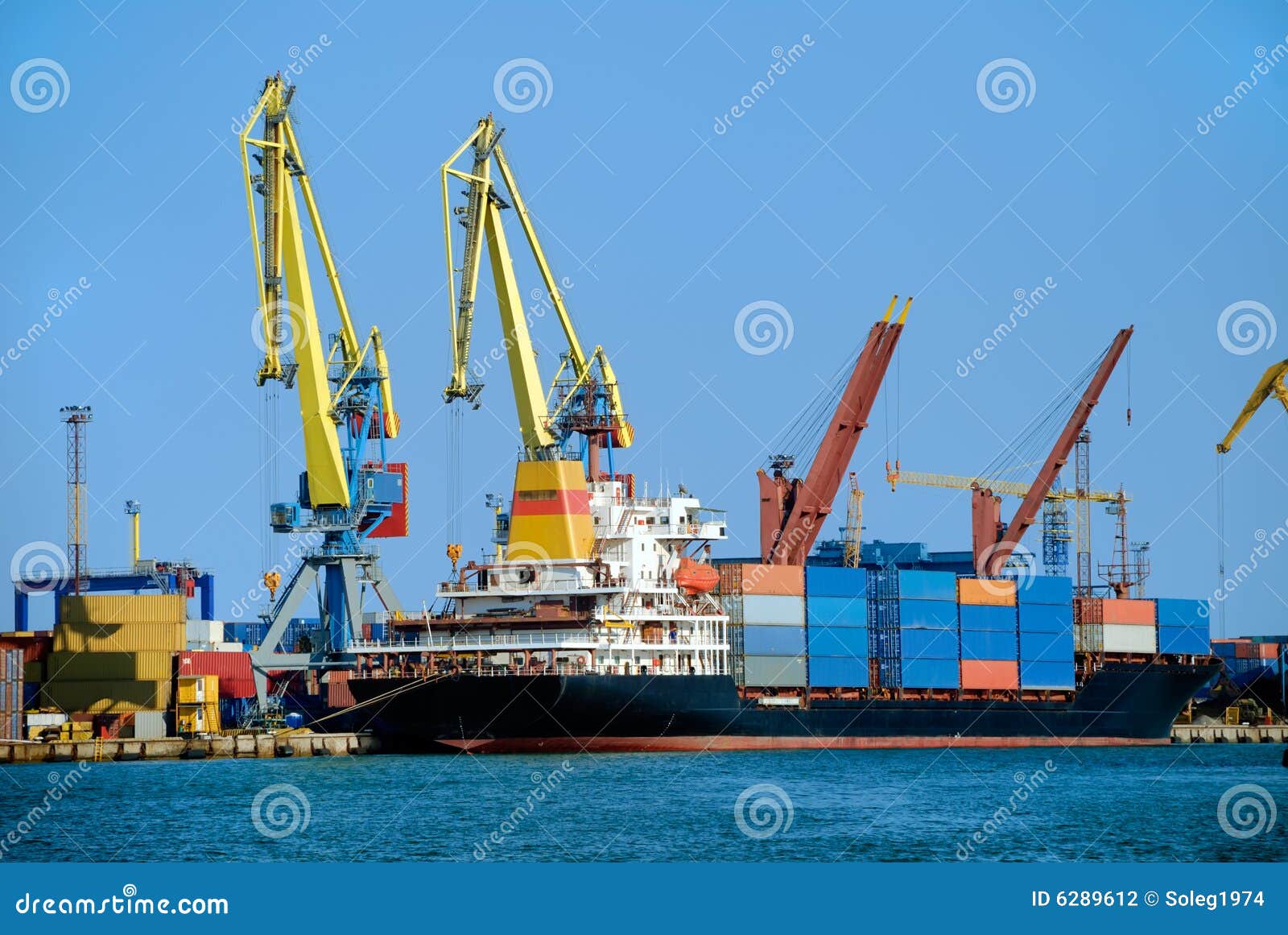 Cargo loading in the port stock photo. Image of sail, quay - 6289612