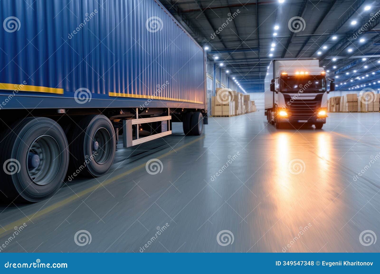 Cargo Loading and Unloading Truck in Warehouse, Cargo Freight ...