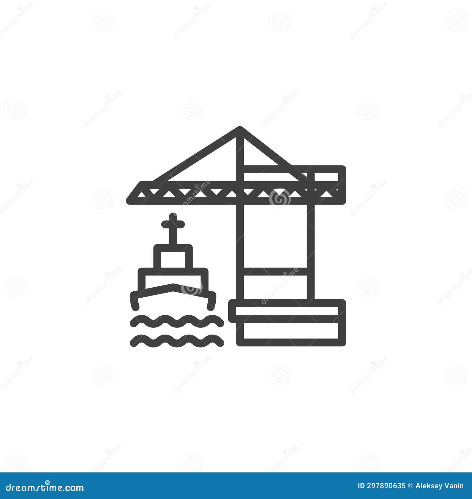 Port Line Icon. Dock Vector Illustration Isolated On White. Dockside ...