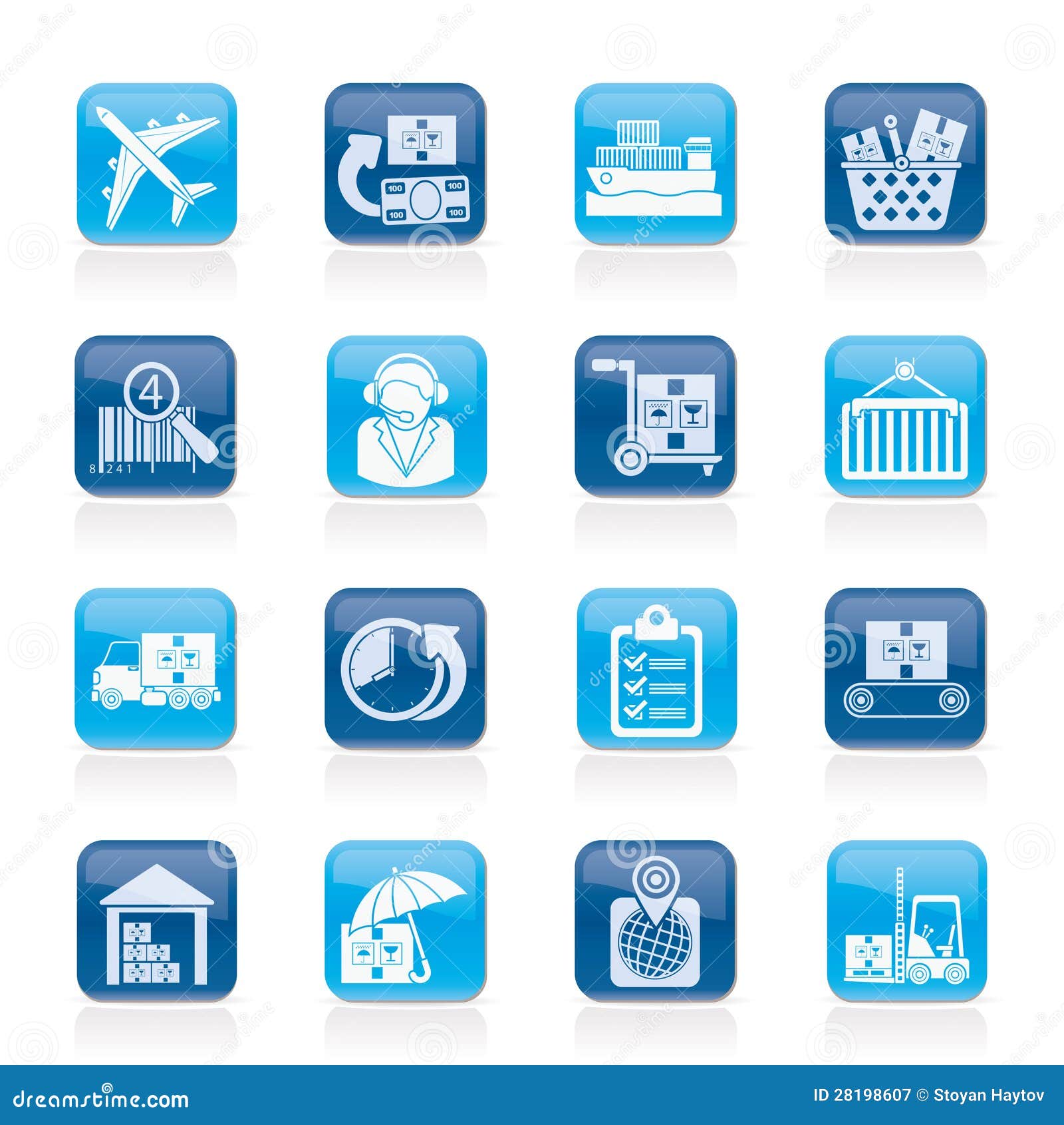 Cargo Logistic Line Vector Icons And Signs. Logistics, Shipping ...