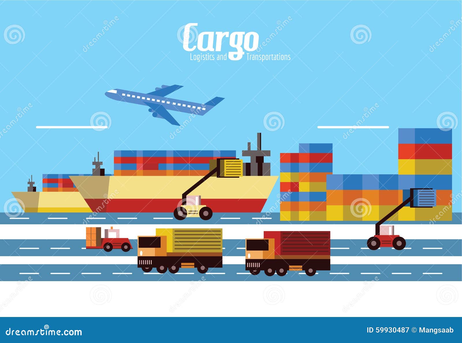 Cargo, Logistics and Transportation. Stock Vector - Illustration of ...