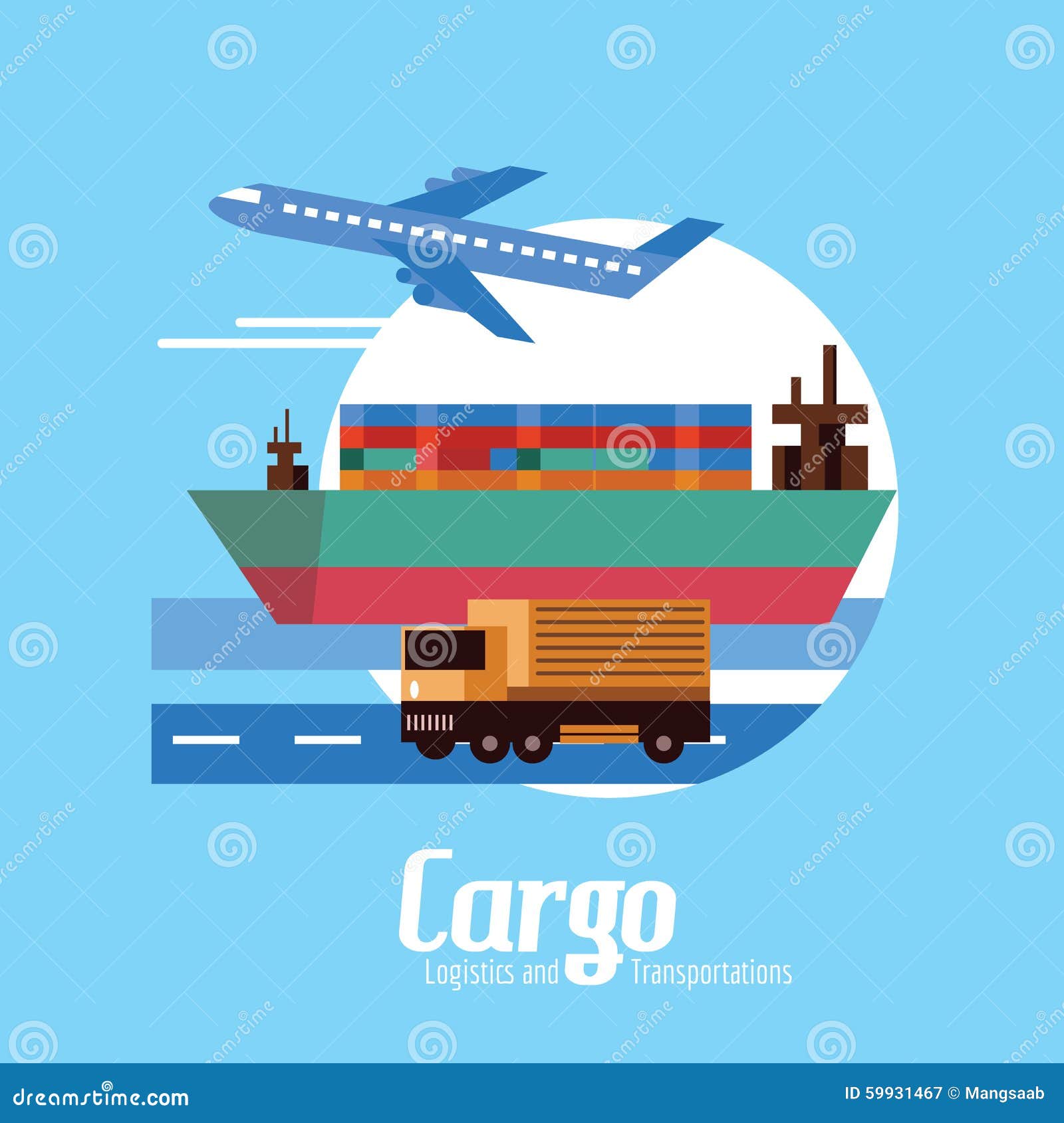 Cargo, Logistics and Transportation. Stock Vector - Illustration of ...