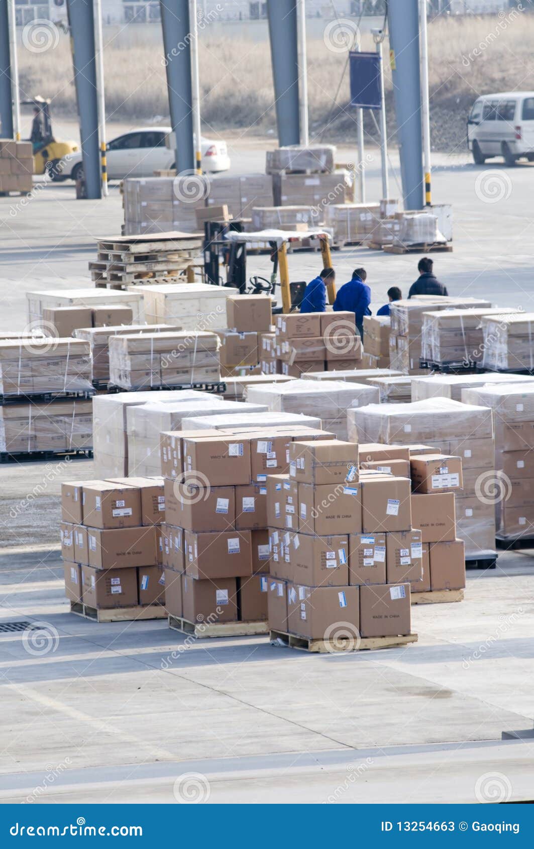 Cargo Made in China at the Airport Stock Image - Image of forklift ...