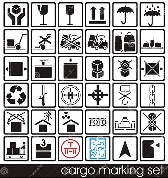 Cargo marking set stock vector. Illustration of delivery - 22699278