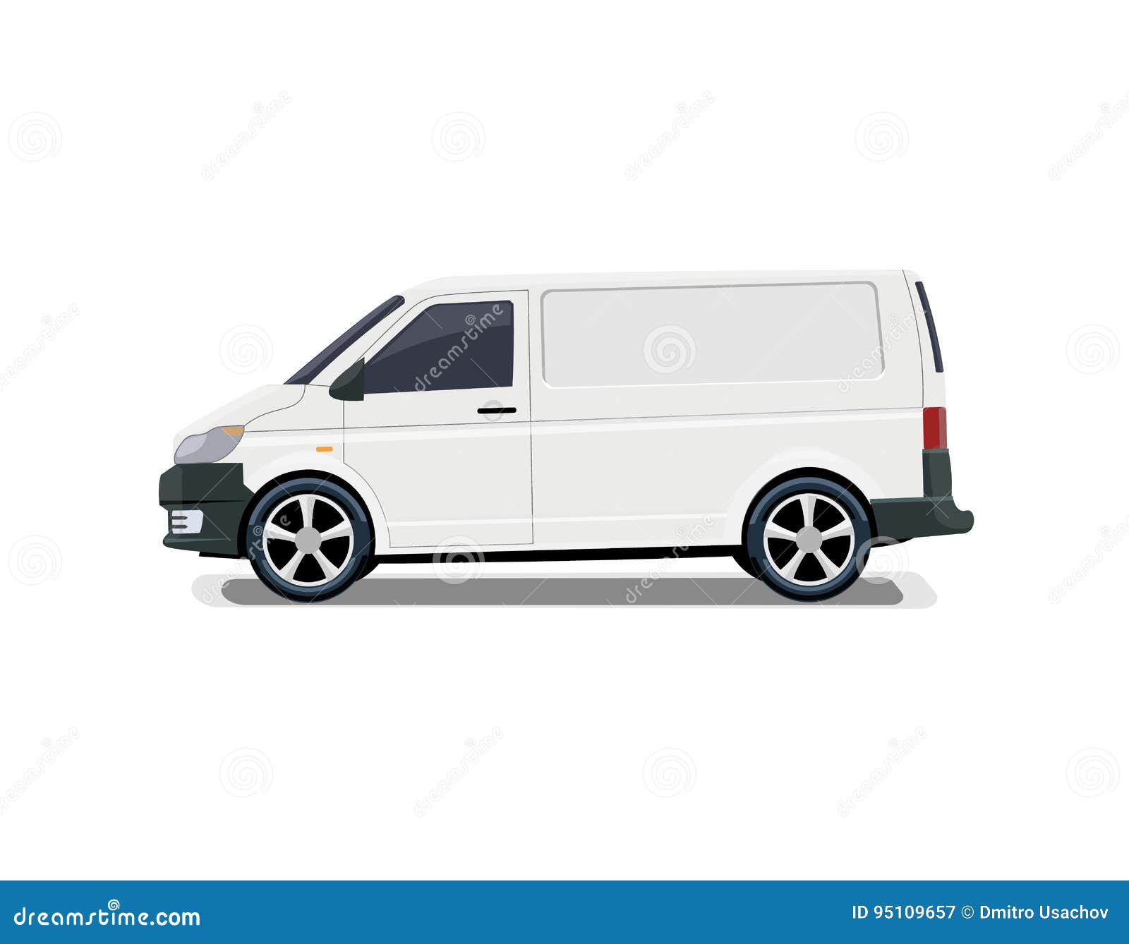 The Cargo Minivan. Side View. Volumetric Drawing Without A Mesh And A ...