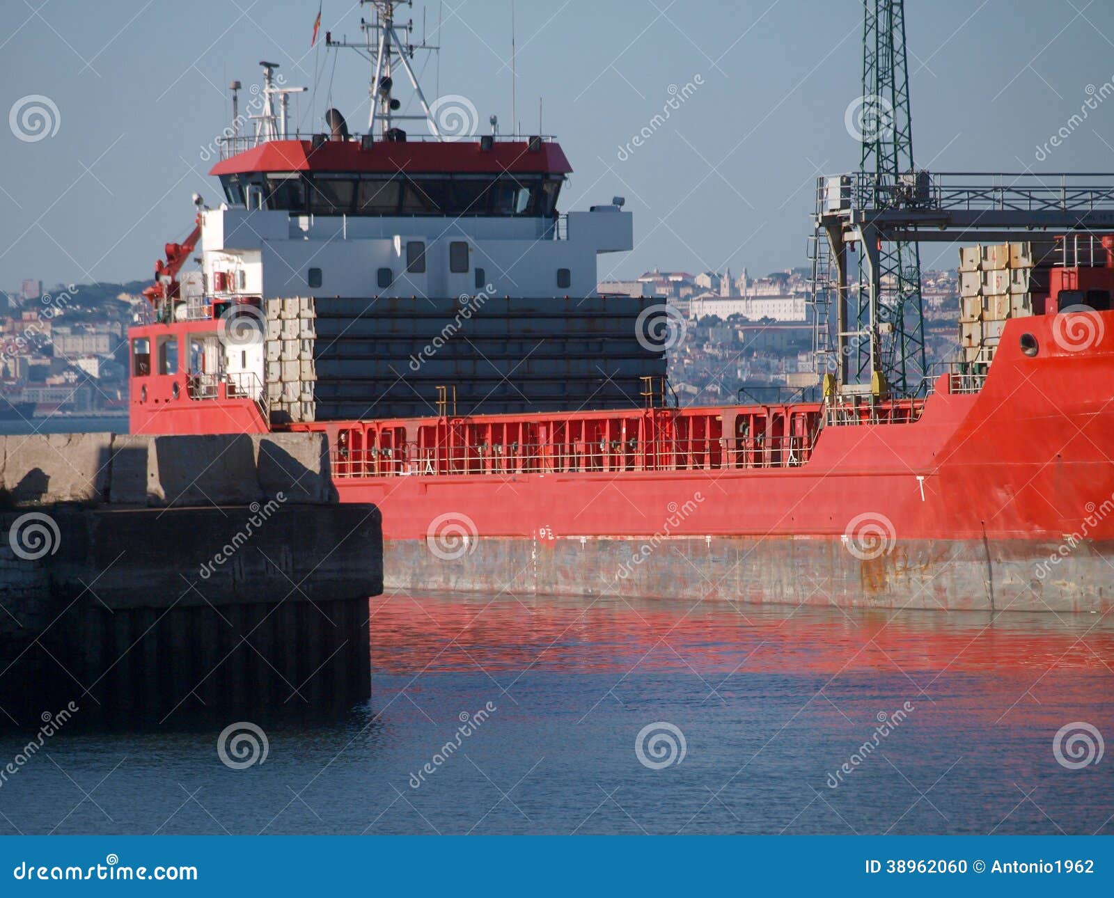 Cargo Navire on Port in Warm Light Stock Photo - Image of exposure ...