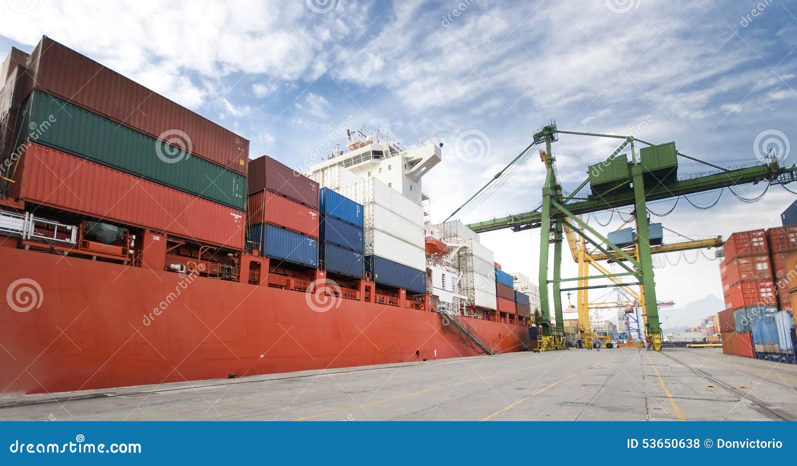 Cargo Operations Busy Container Terminal Night Stock Photos by Megapixl