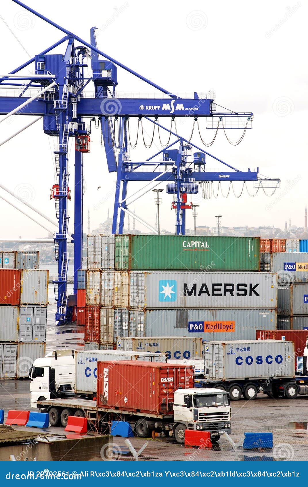 Cargo Operations on a Container Ship Editorial Photo - Image of ...