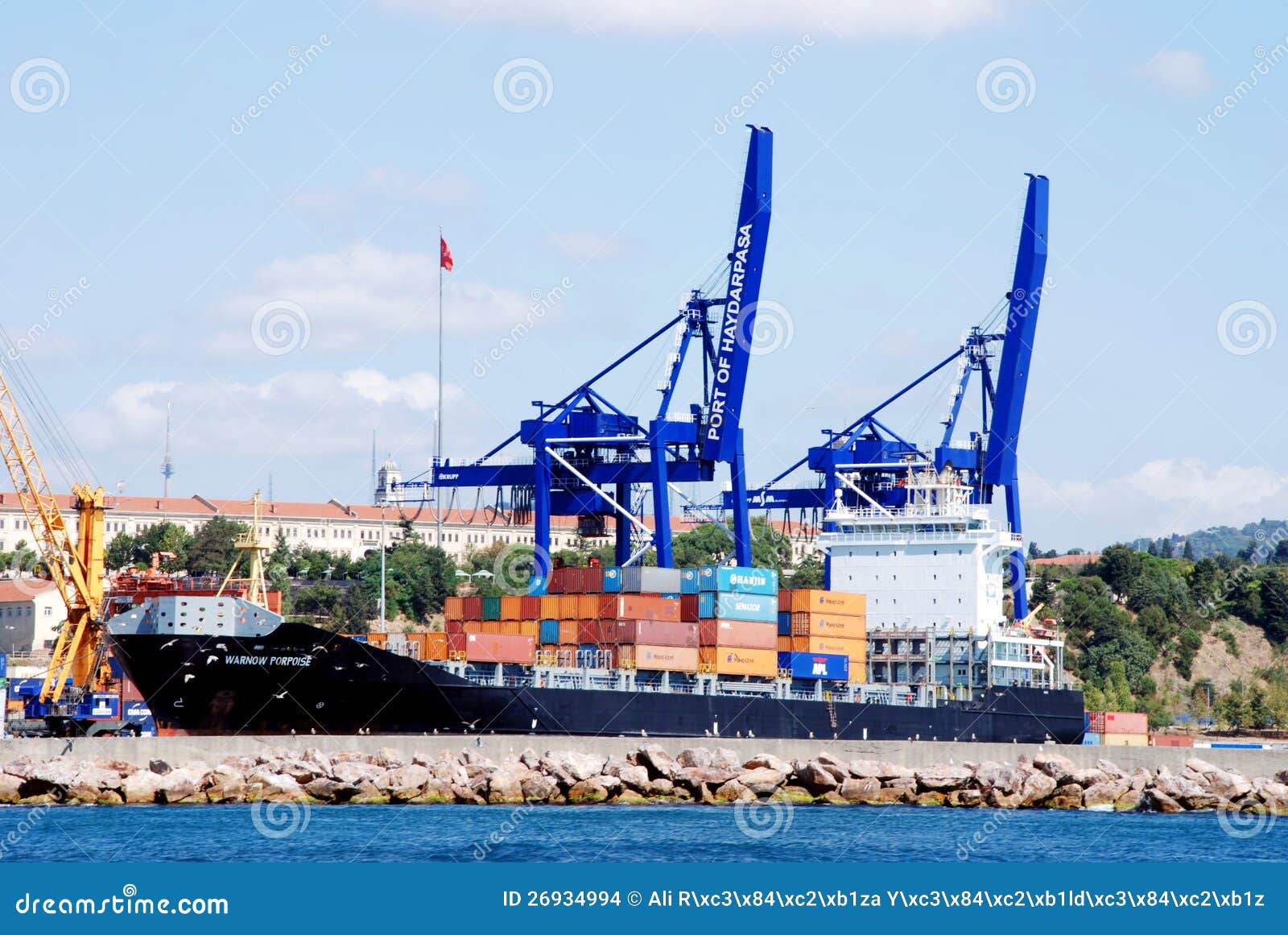 Cargo Operations on a Container Ship Editorial Stock Image - Image of ...