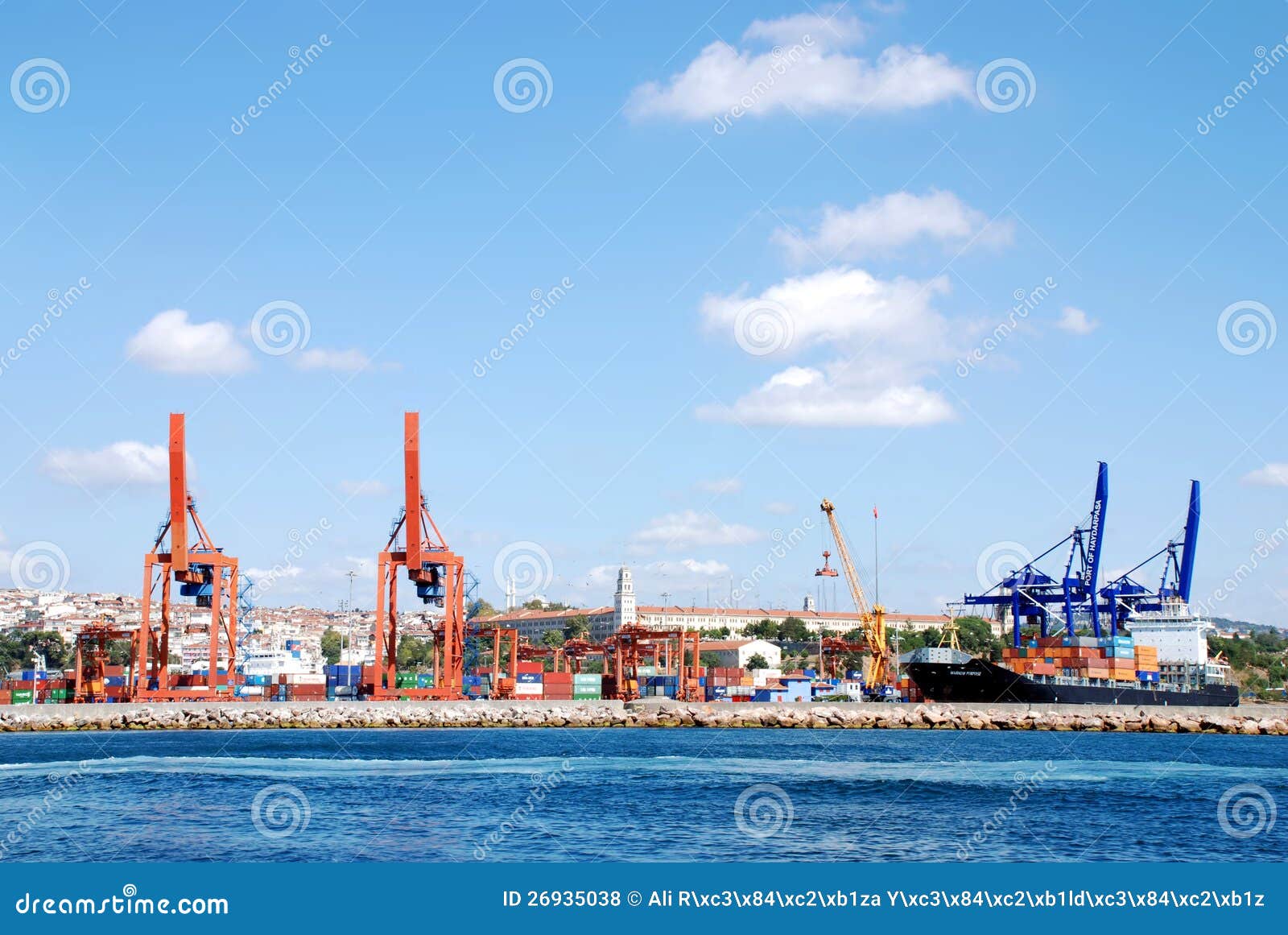 Cargo Operations on a Container Ship Editorial Stock Photo - Image of ...