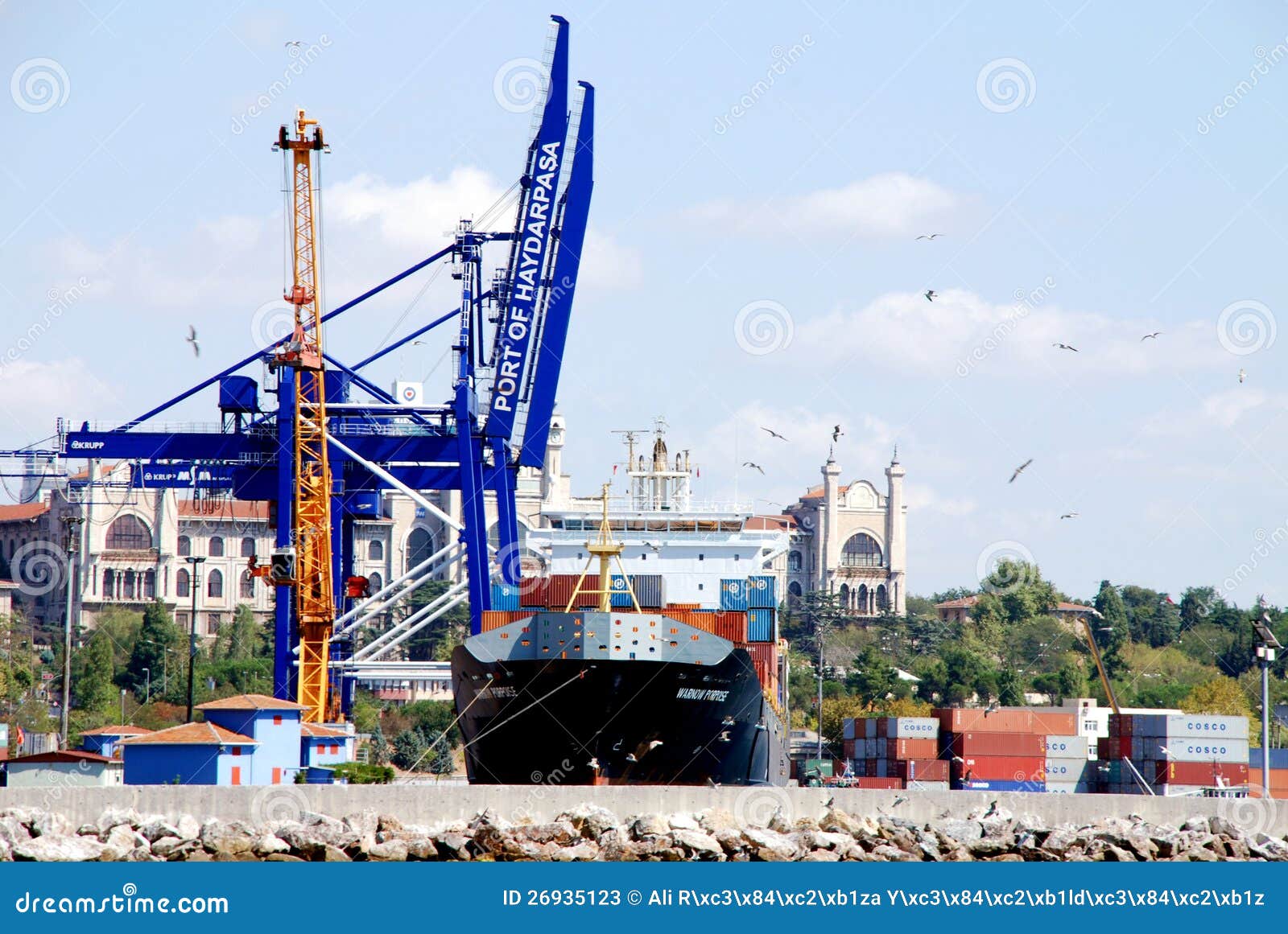 Cargo Operations on a Container Ship Editorial Stock Photo - Image of ...