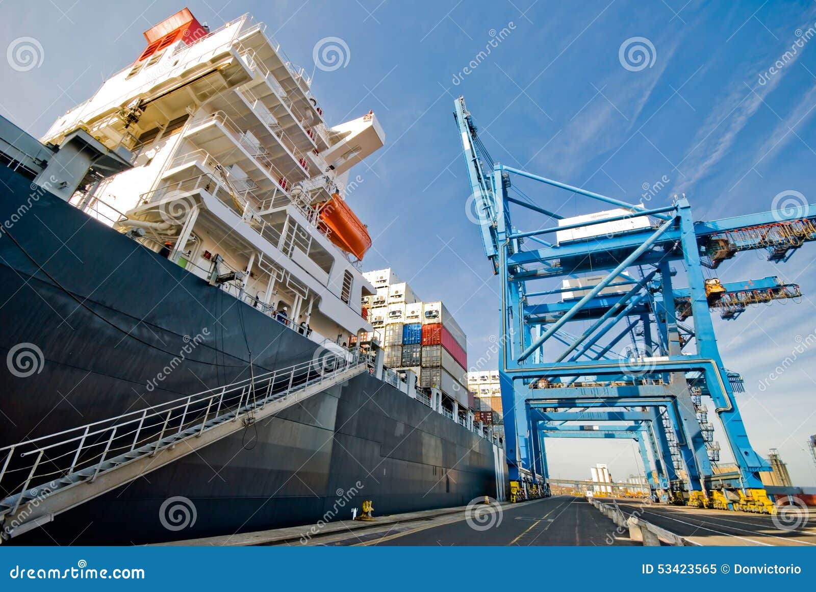 Cargo Operations Containership Stock Image - Image of industry ...