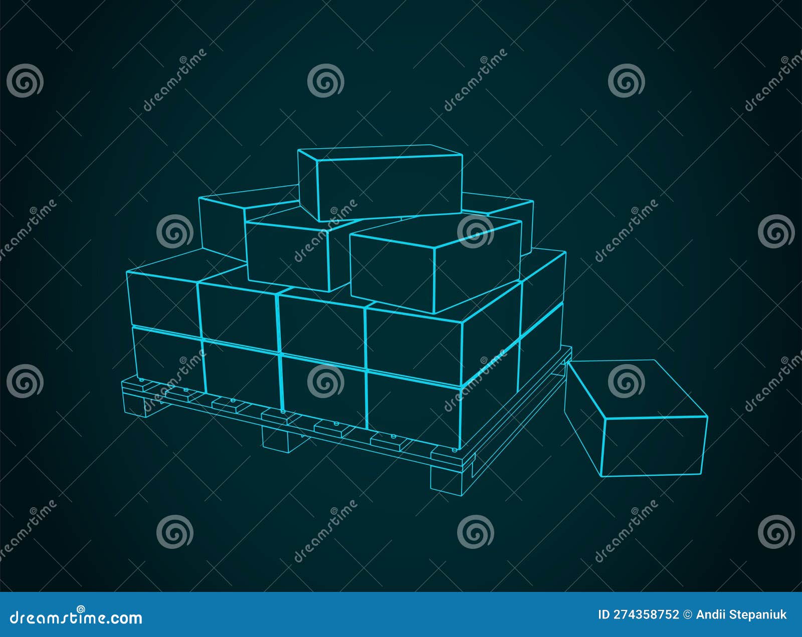 Cargo on Pallet Illustration Stock Vector - Illustration of shipping ...