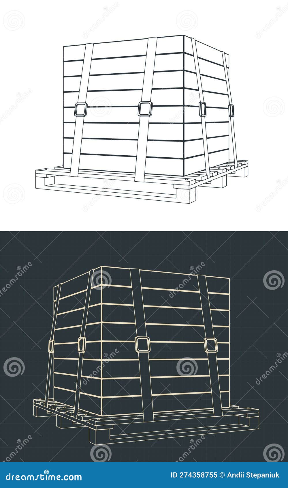 Cargo on pallet stock vector. Illustration of freight - 274358755