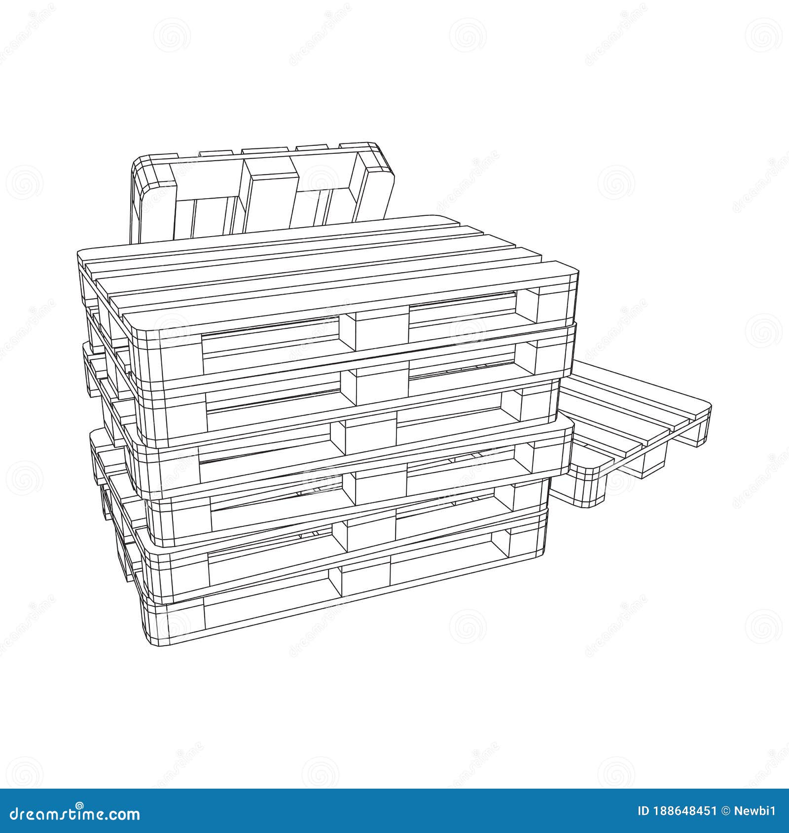 Cargo pallet for warehouse stock vector. Illustration of removals ...