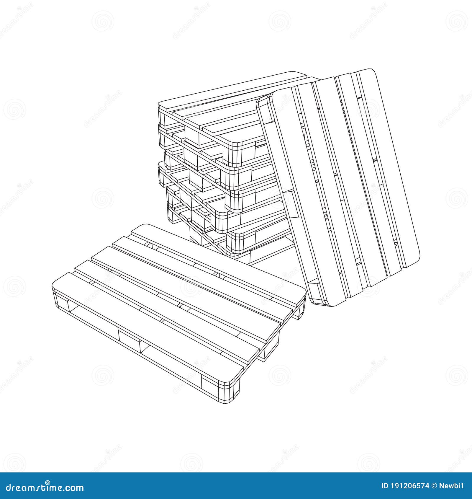 Cargo pallet for warehouse stock vector. Illustration of logistics ...