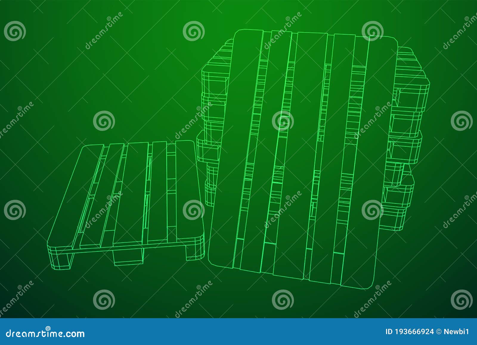 Cargo pallet for warehouse stock vector. Illustration of board - 193666924