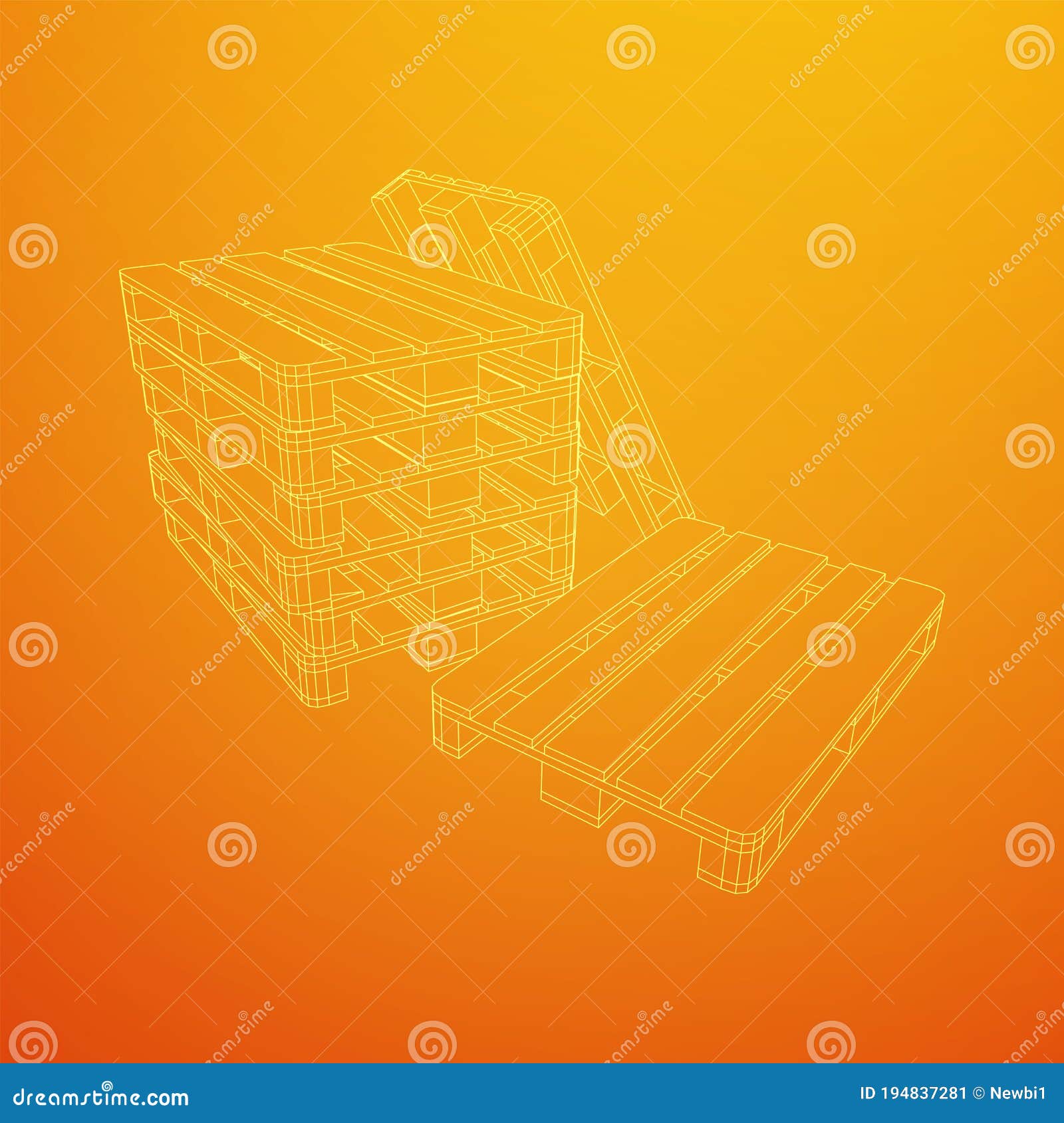Cargo Pallet For Warehouse Vector | CartoonDealer.com #195988001