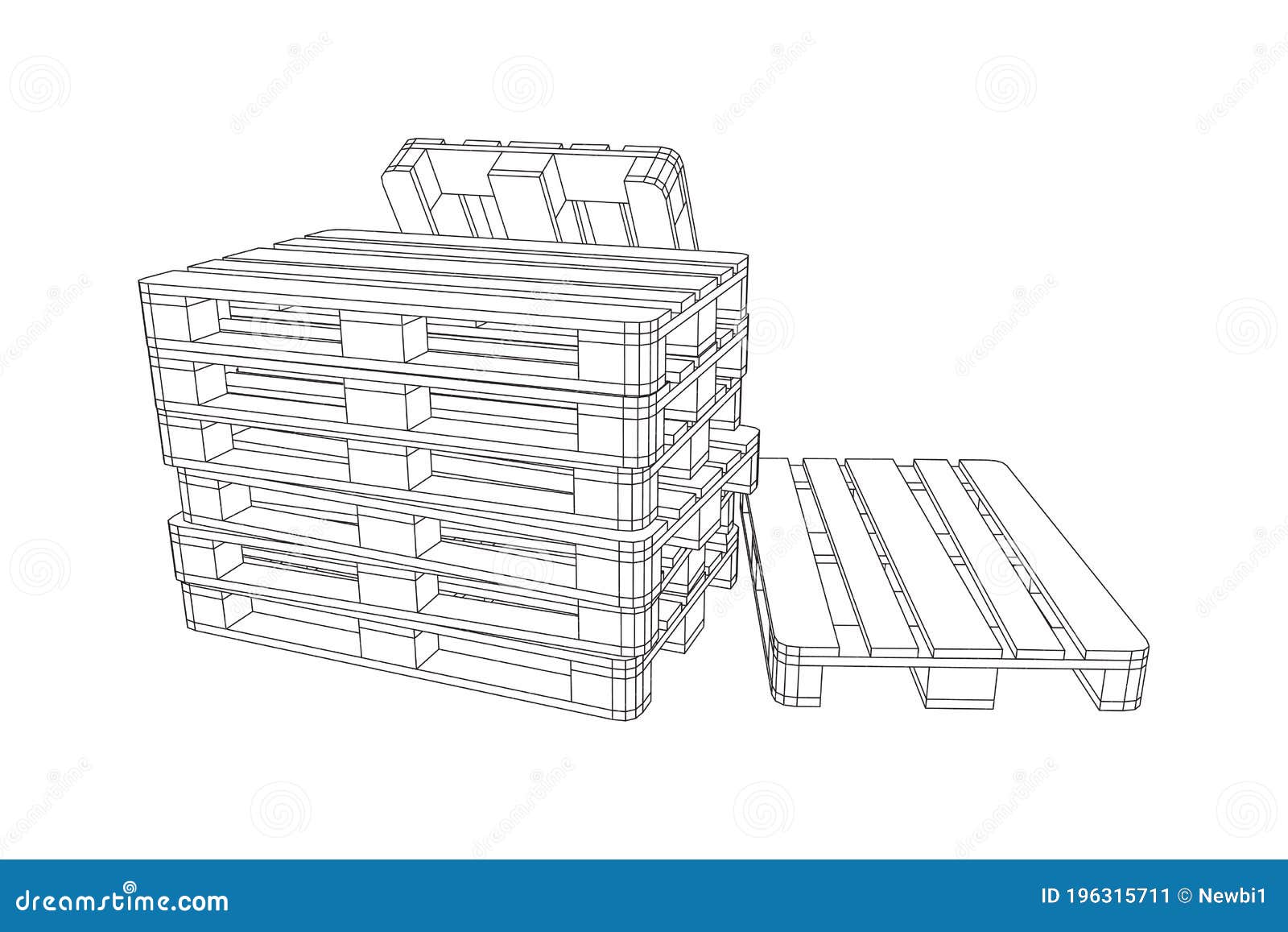 Cargo Pallet for Warehouse Vector Stock Vector - Illustration of ...
