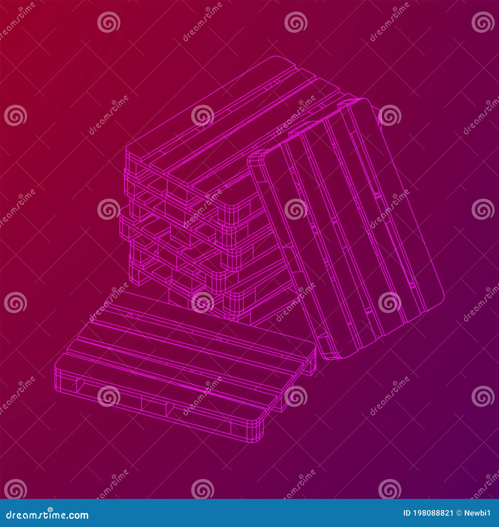 Cargo Pallet For Warehouse Vector | CartoonDealer.com #195988001