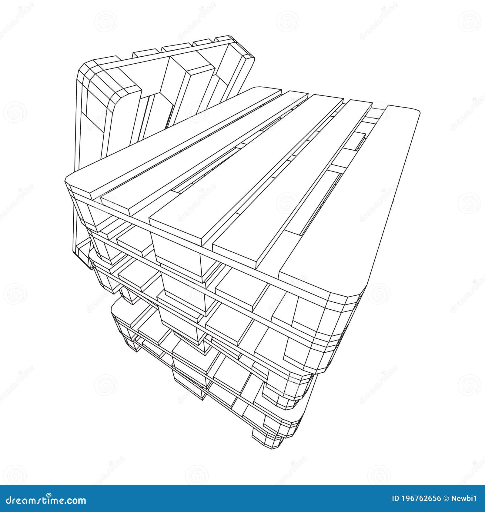 Cargo Pallet for Warehouse Vector Stock Vector - Illustration of model ...